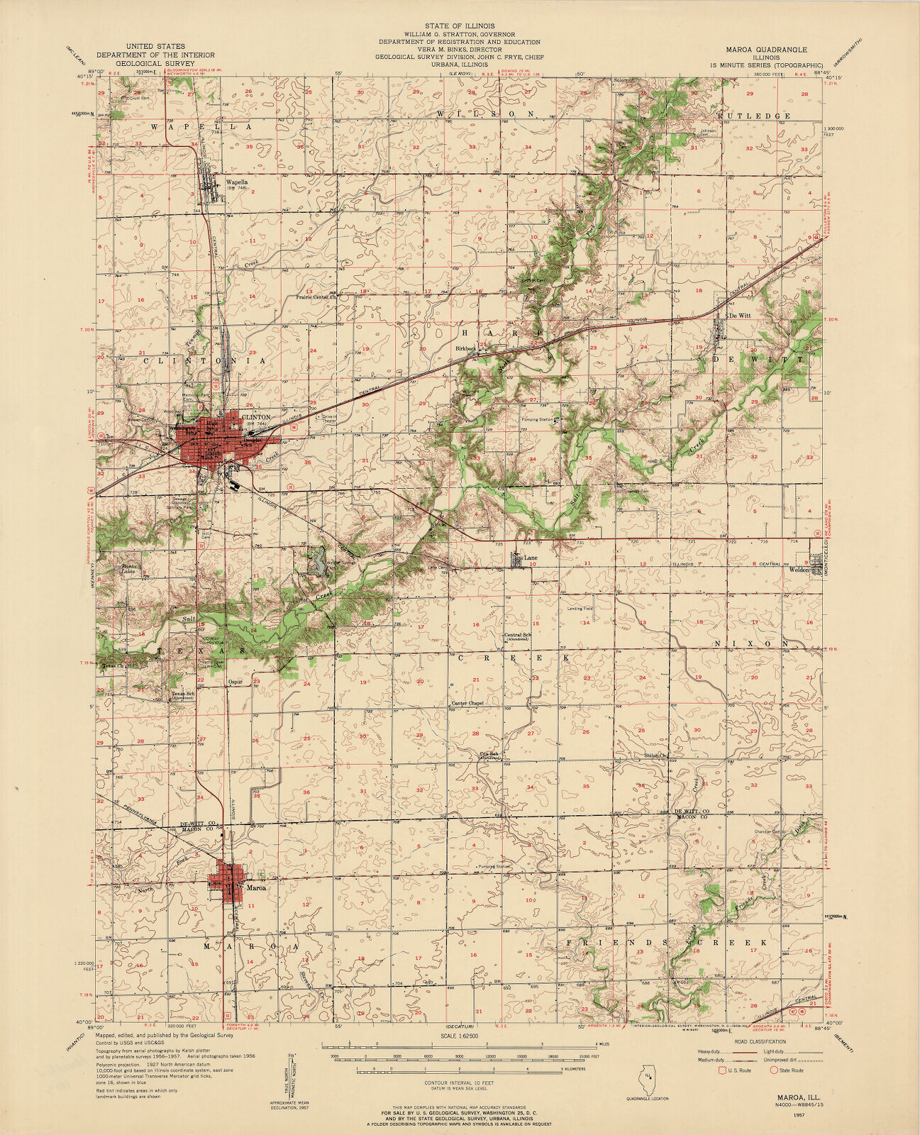 Maroa quadrangle, Illinois : 15 minute series | Digital Collections at ...