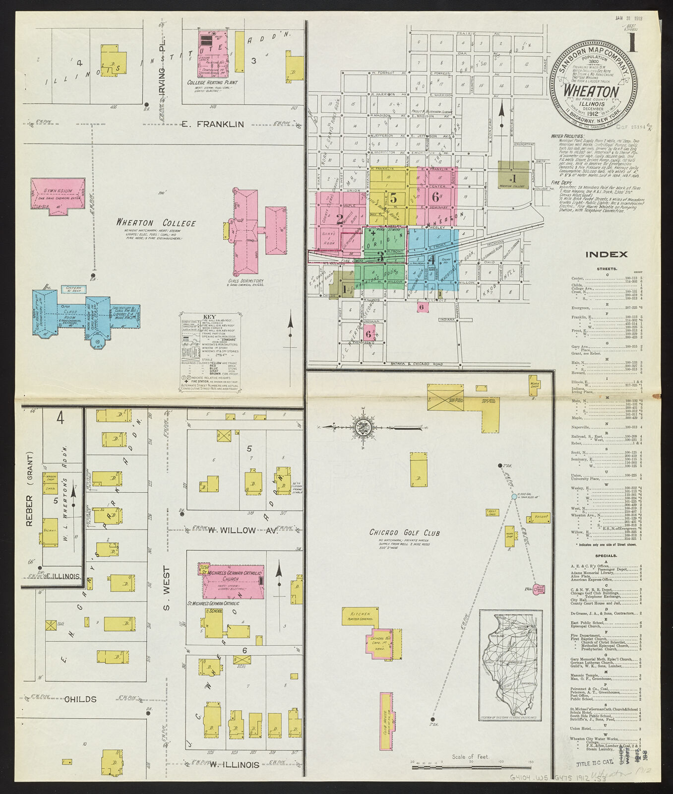 Wheaton, Du Page County, Illinois, December 1912 | Digital Collections ...