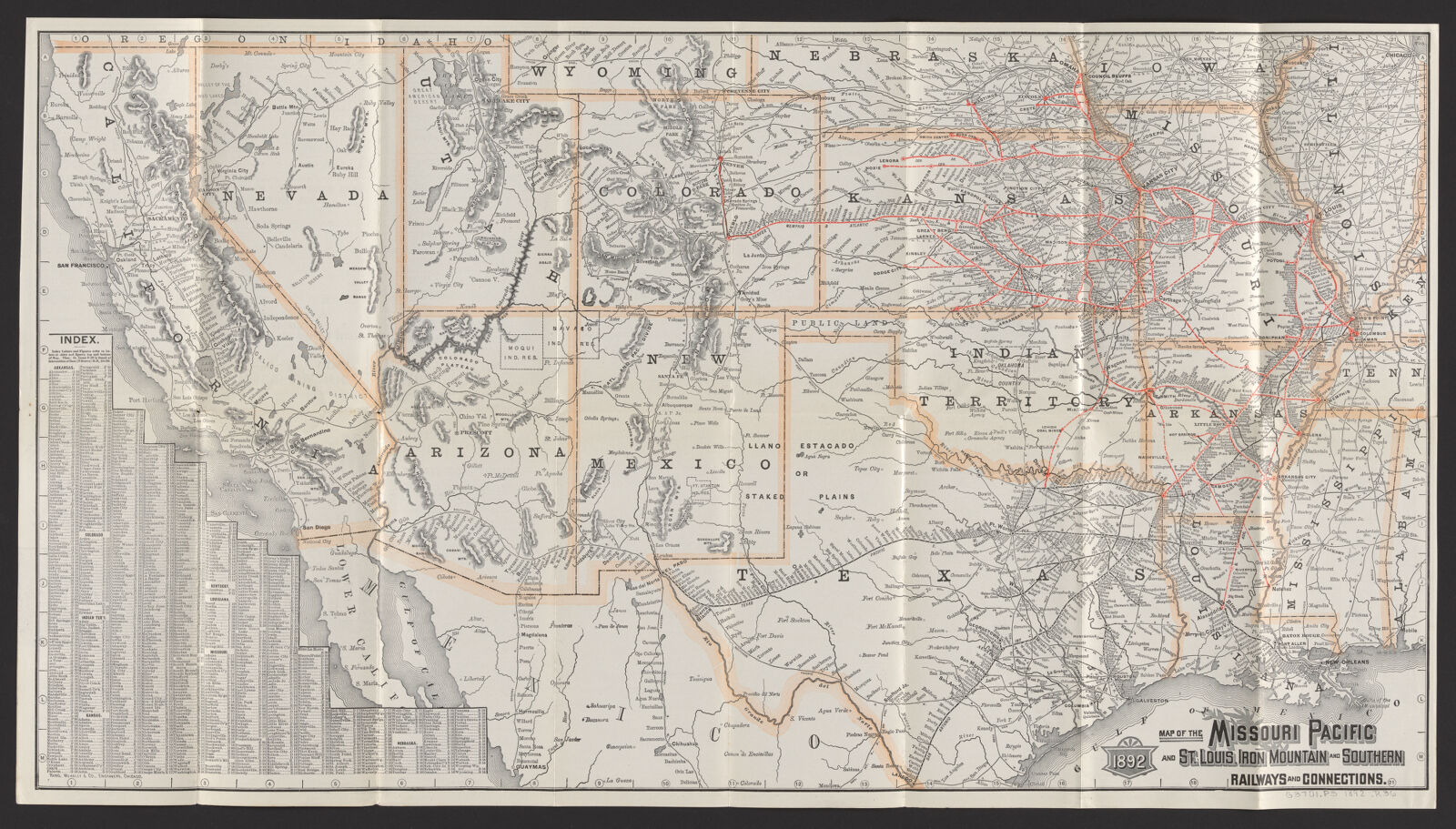 Map of the Missouri Pacific and St. Louis, Iron Mountain and Southern ...