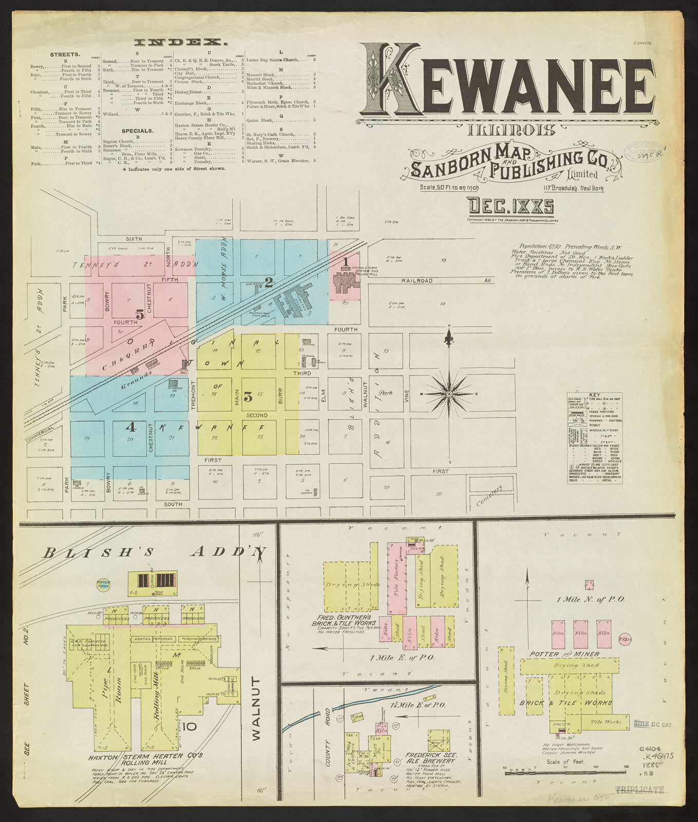 Kewanee, Illinois, Dec. 1885 | Digital Collections at the University of ...