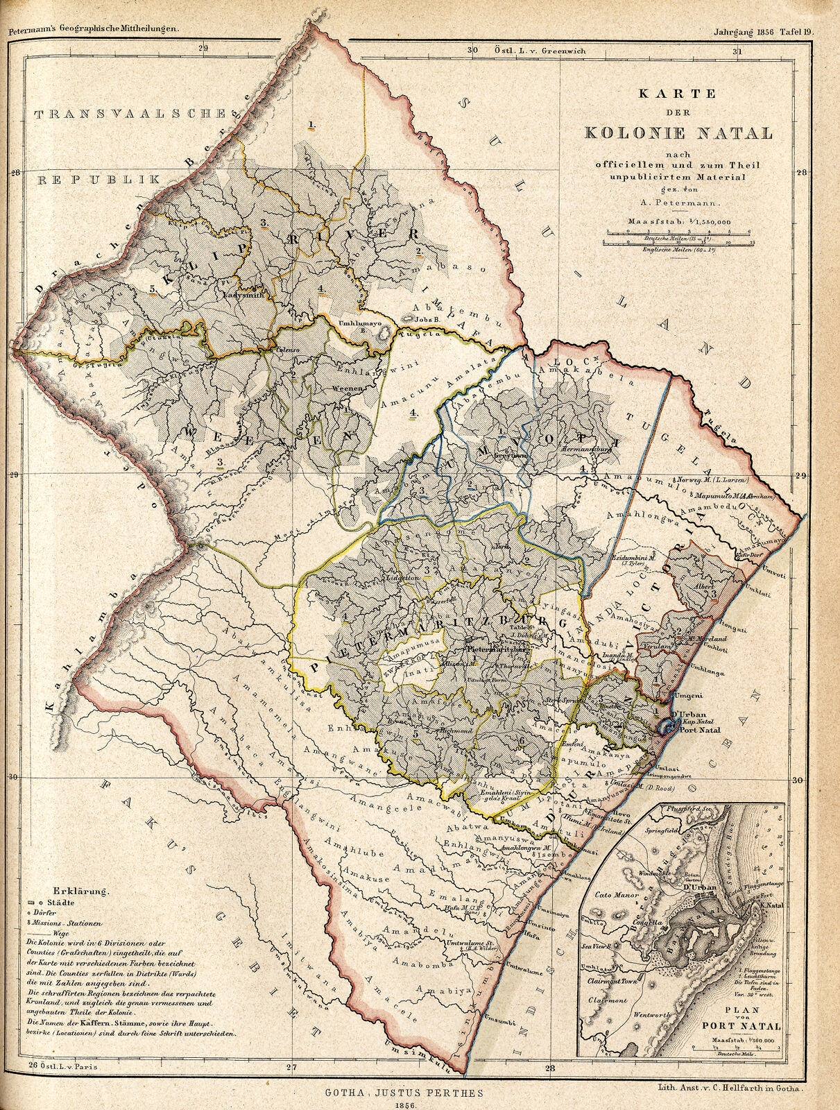 Karte de Kolonie Natal | Digital Collections at the University of ...
