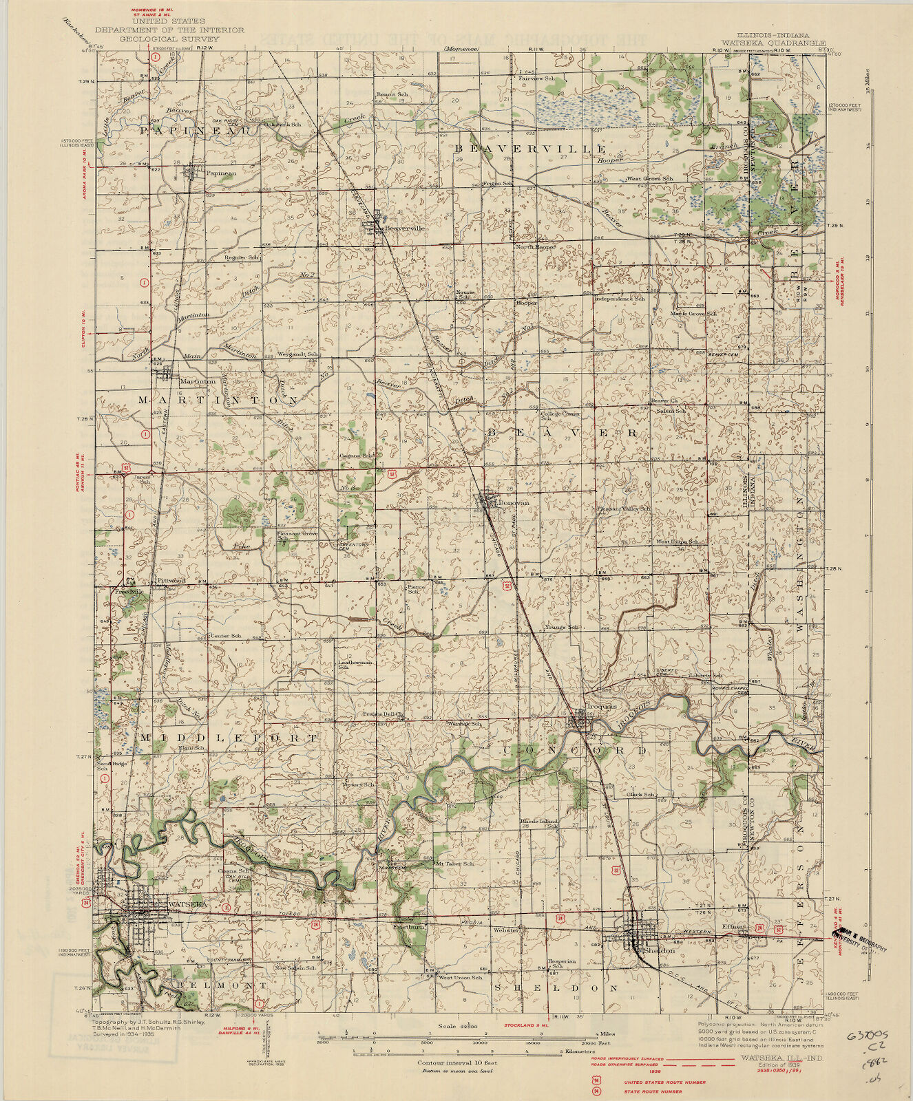 Illinois-Indiana, Watseka quadrangle | Digital Collections at the ...