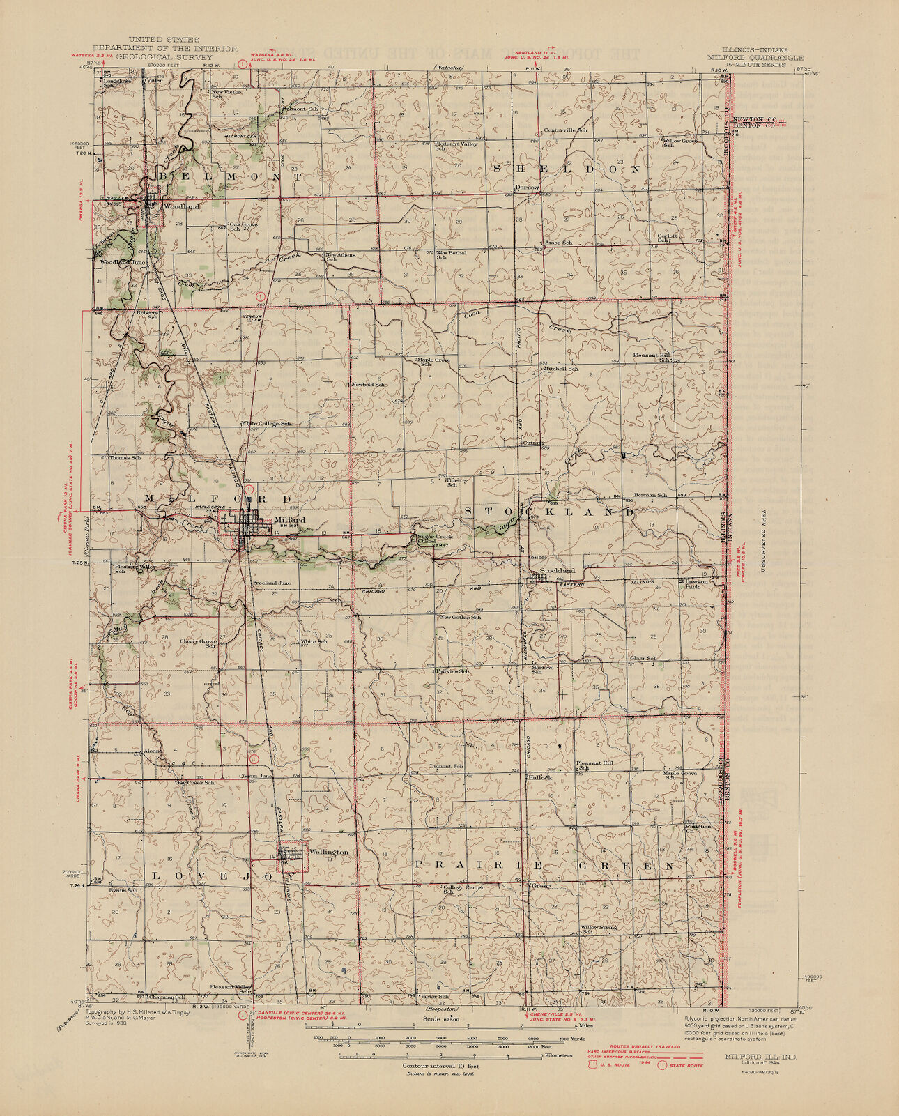 Illinois-Indiana, Milford quadrangle : 15-minute series | Digital ...