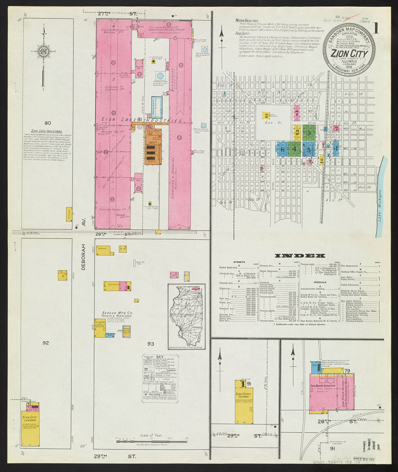 Zion City, Lake County, Illinois, January 1918 | Digital Collections at ...