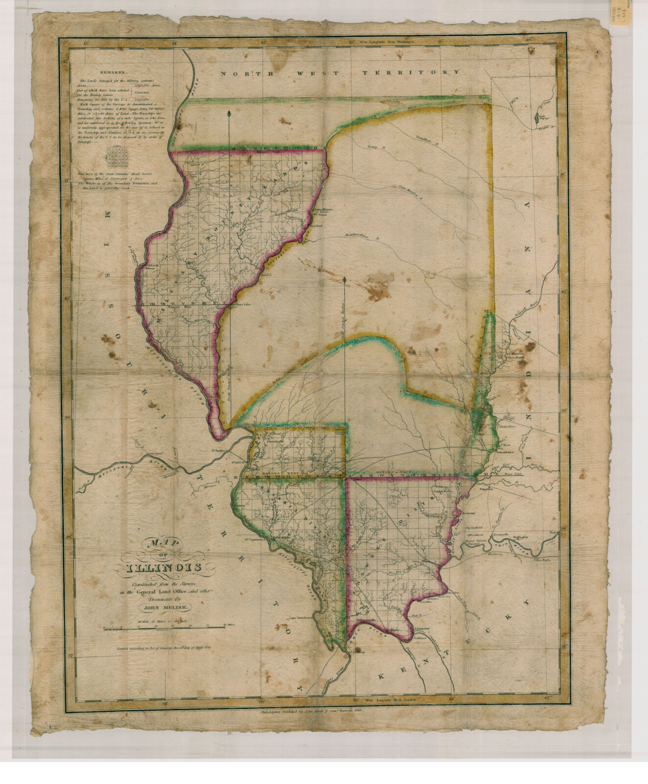 Map of Illinois : constructed from the surveys in the General Land ...