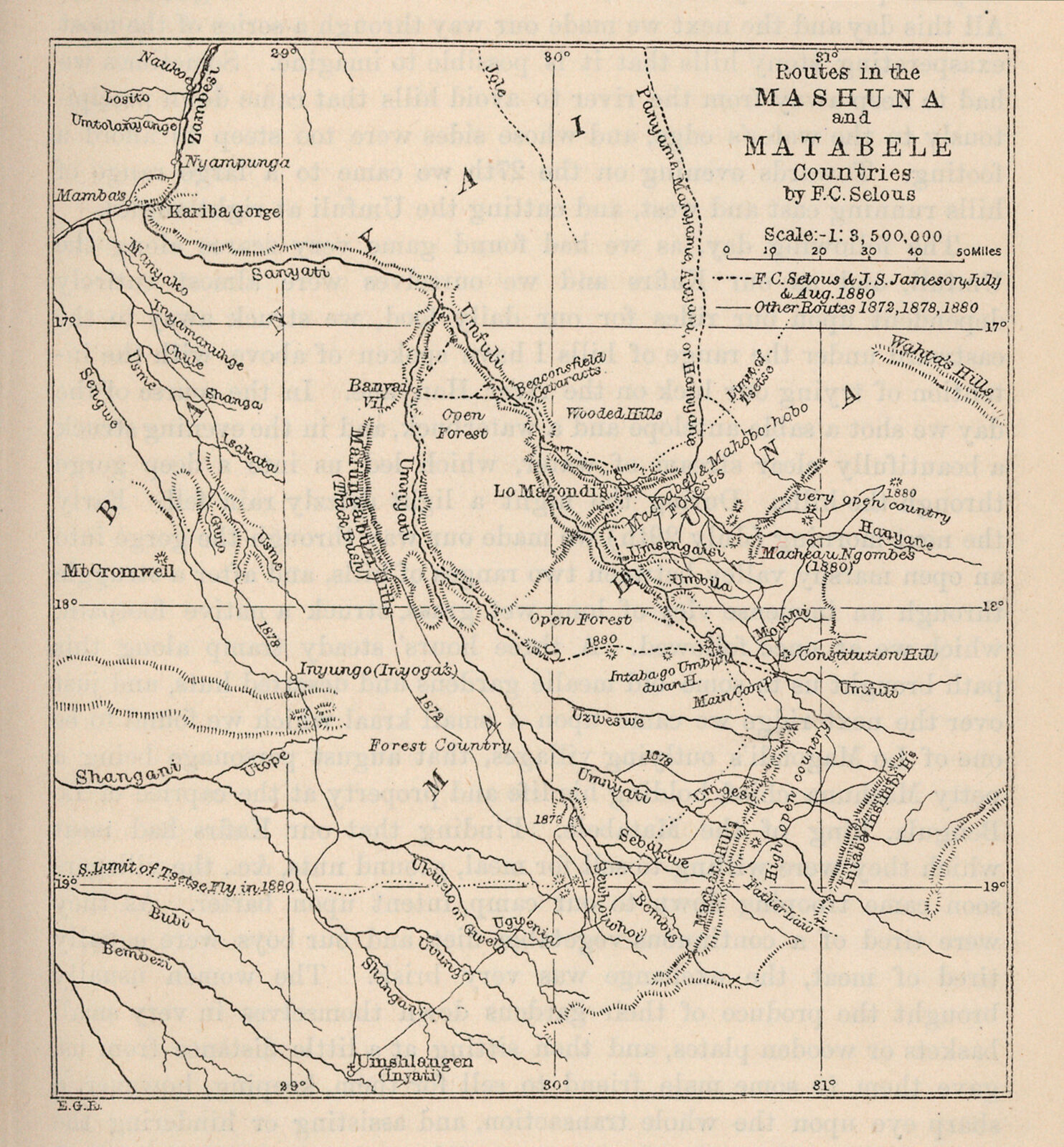 Routes in the Mashuna and Matabele Countries | Digital Collections at ...