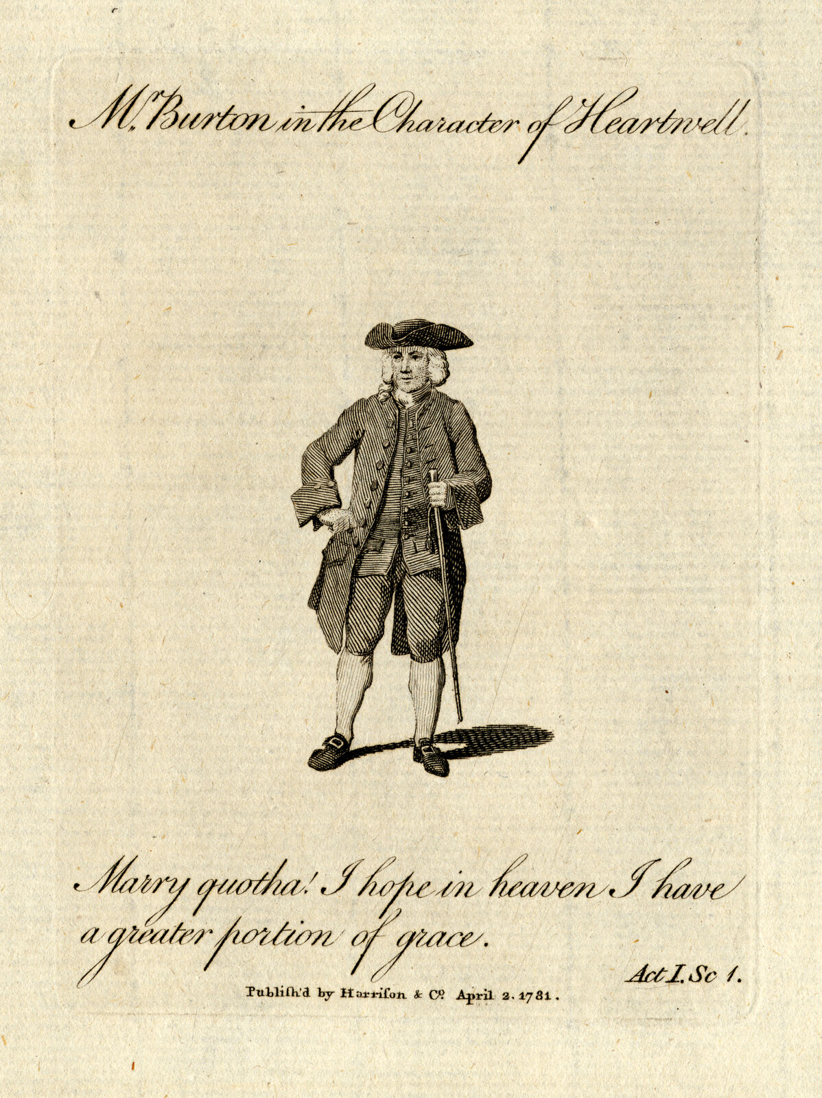 John Burton as Heartwell in "The Old Bachelor" | Digital Collections at ...