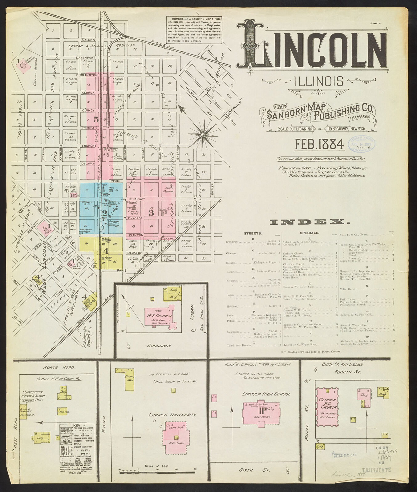 Lincoln, Illinois, Feb. 1884 | Digital Collections at the University of ...