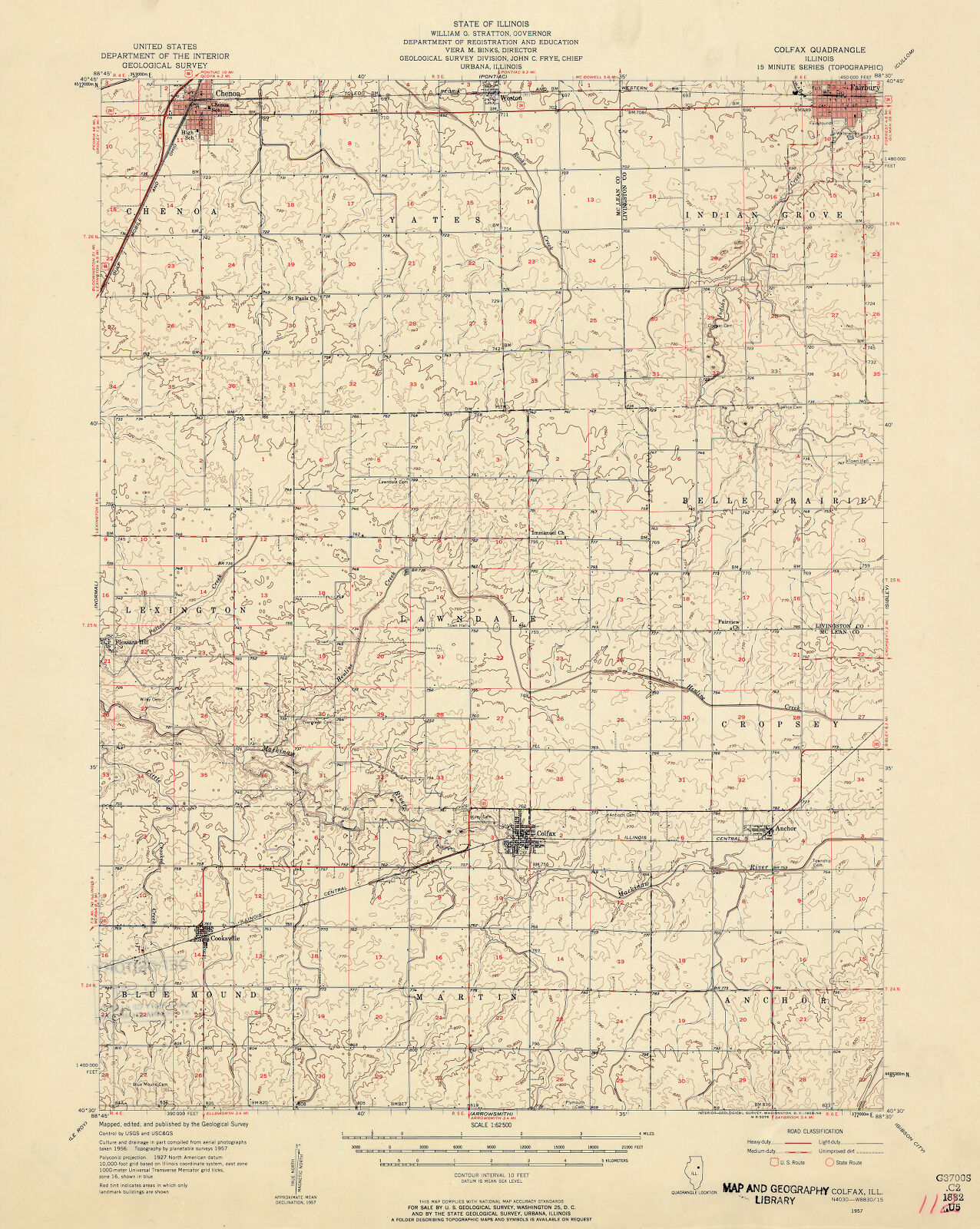 Colfax quadrangle, Illinois : 15 minute series | Digital Collections at ...