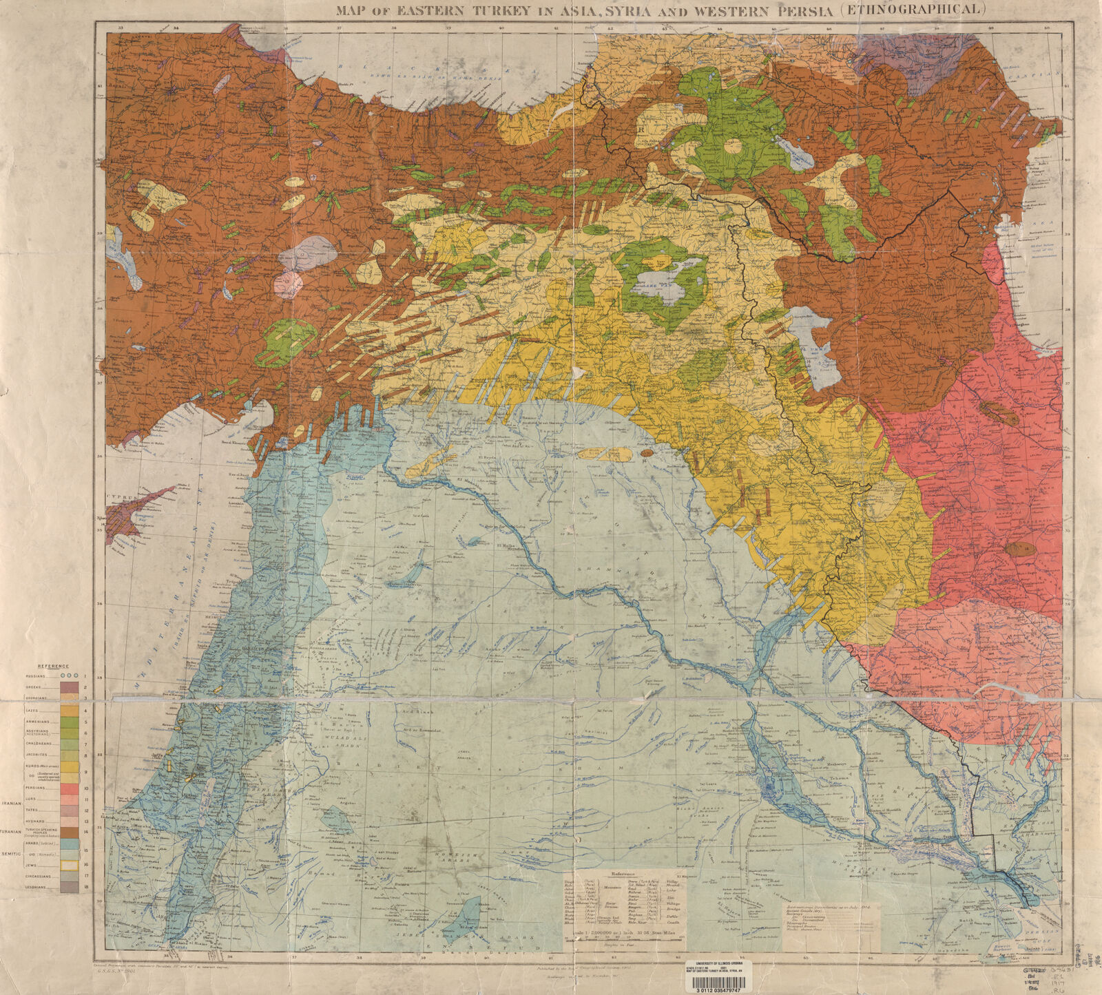 Map of eastern Turkey in Asia, Syria and western Persia (ethnographical ...