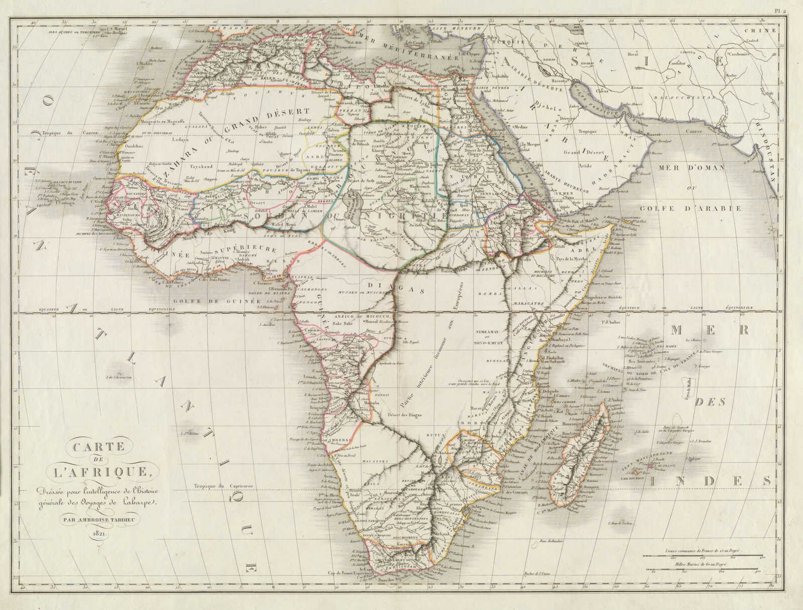 Carte de l'Afrique Dressée pour l'intelligence de l'histoire générale ...