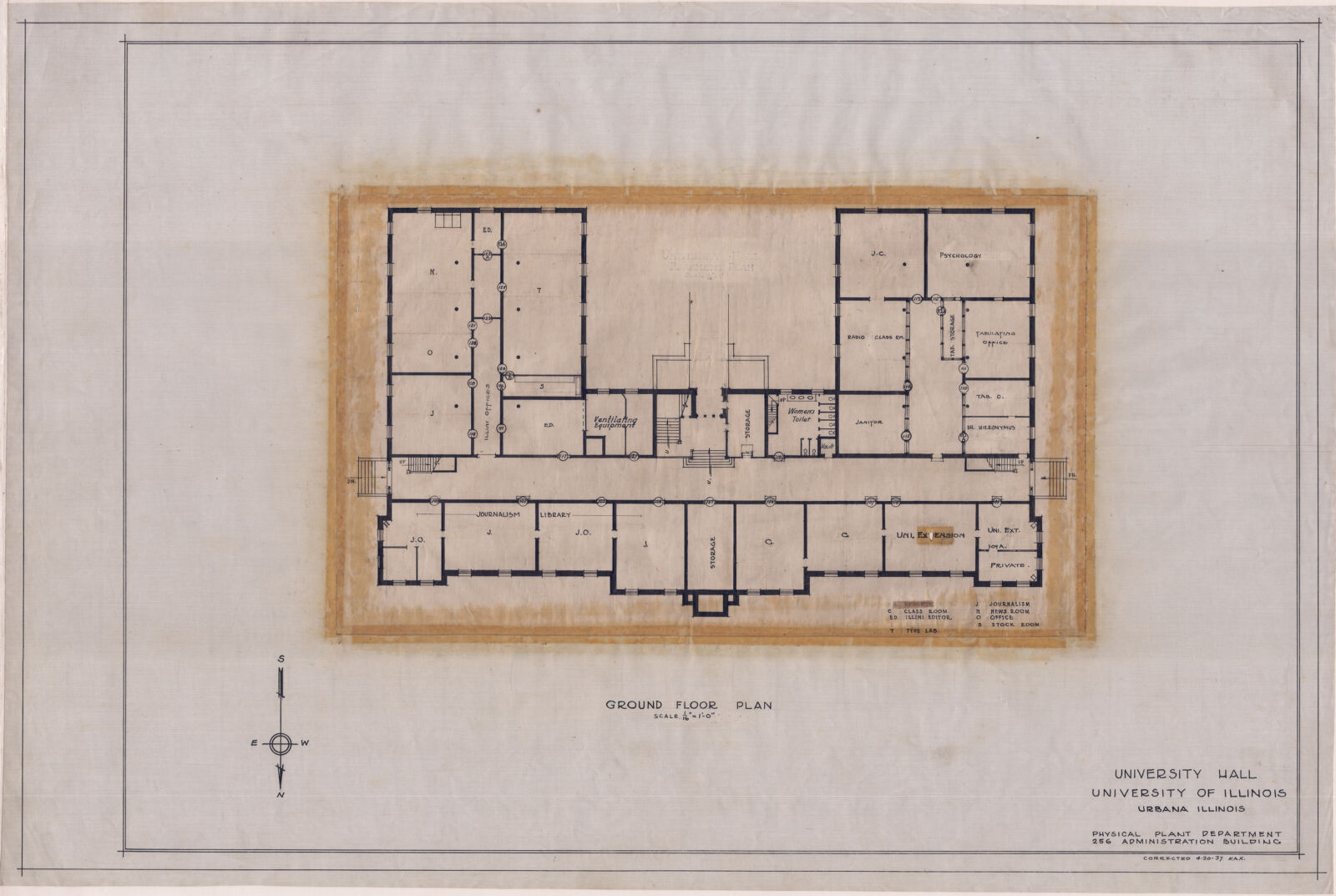 University Hall : Ground floor plan | Digital Collections at the ...