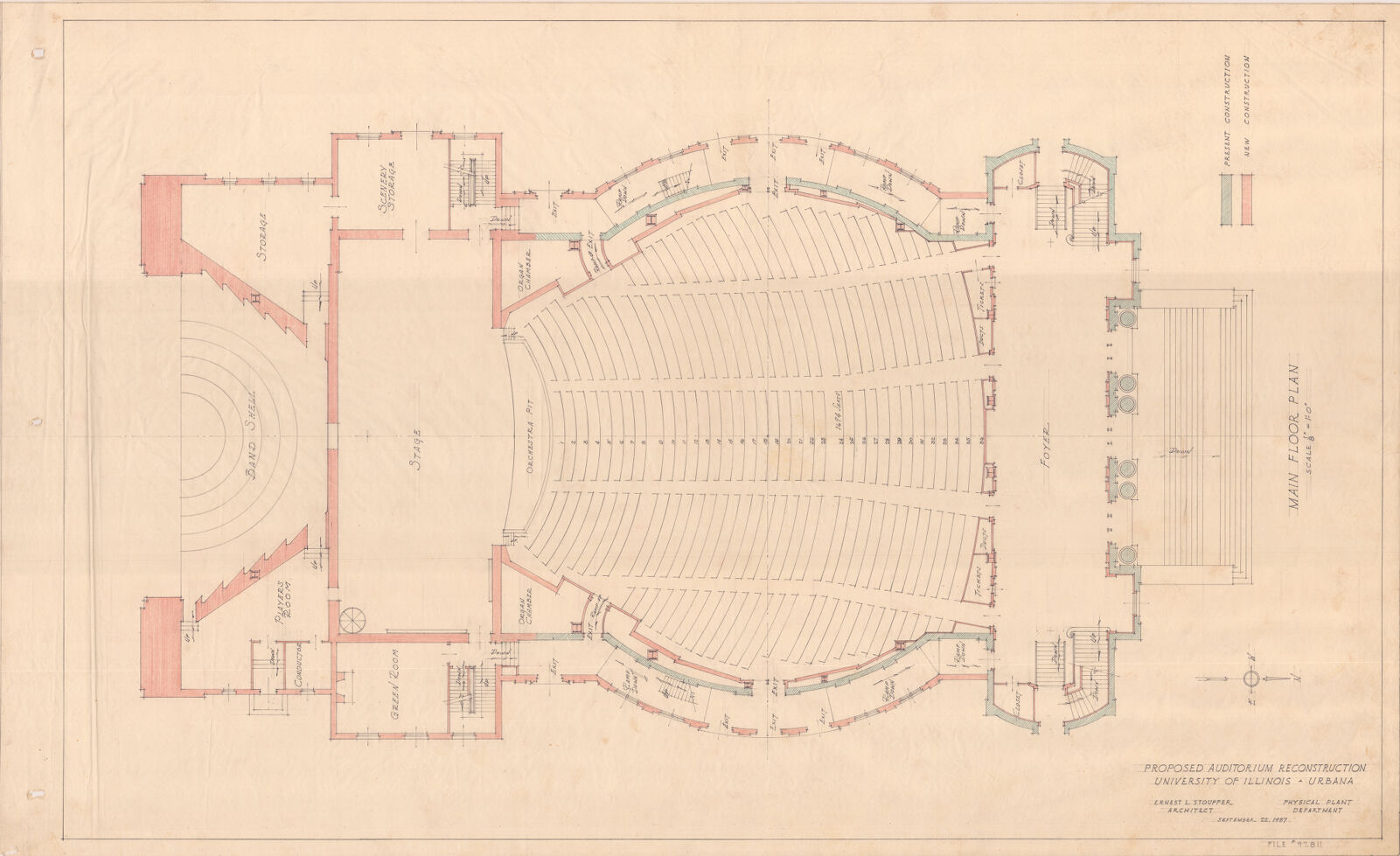 Proposed auditorium reconstruction, 1937 Foellinger Auditorium ...