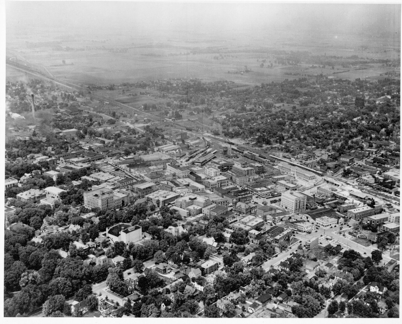Aerial View of Buildings Taken from a Point Southwest of the Downtown ...