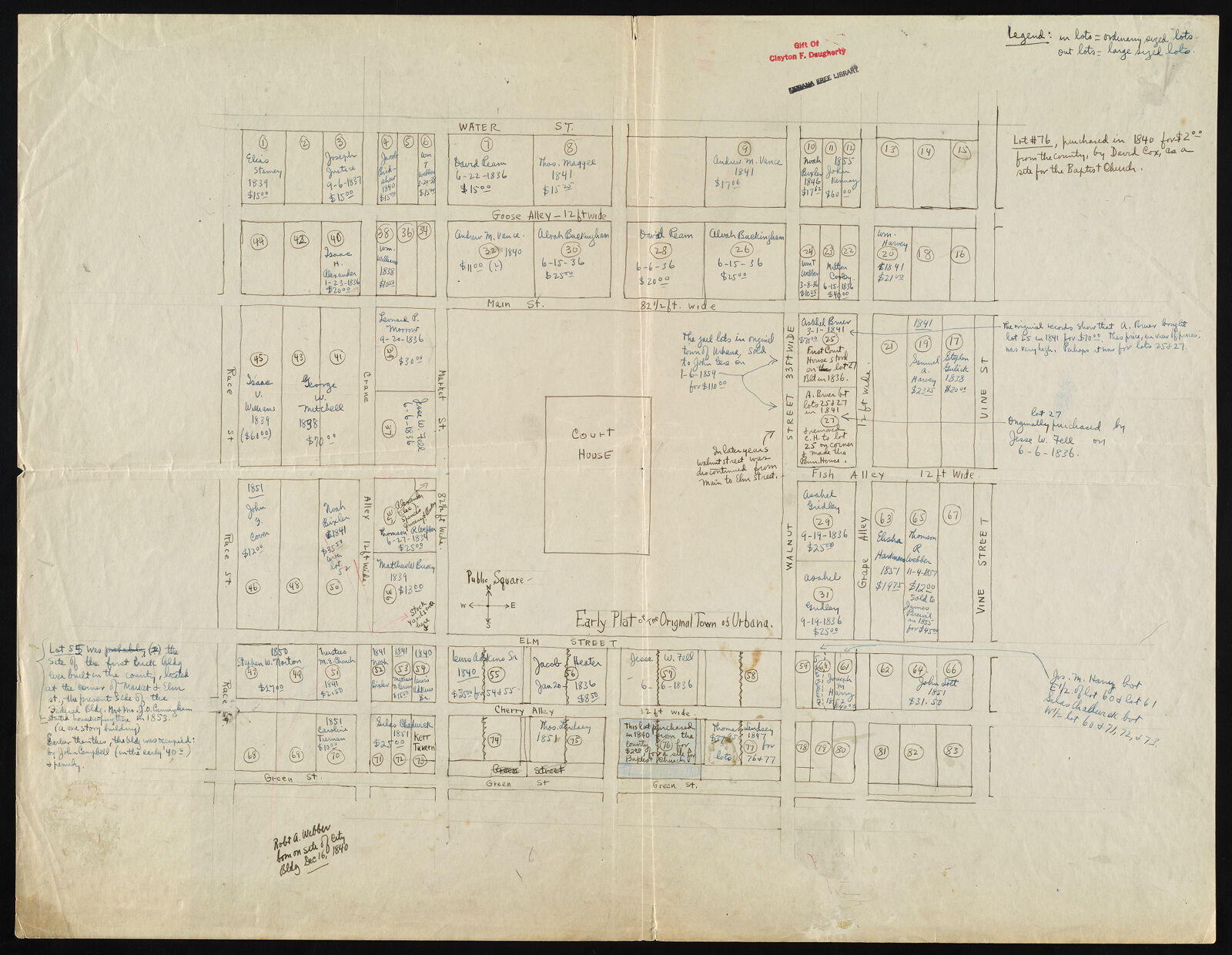 Urbana Original Plat Map, 196x | Digital Collections at the University ...