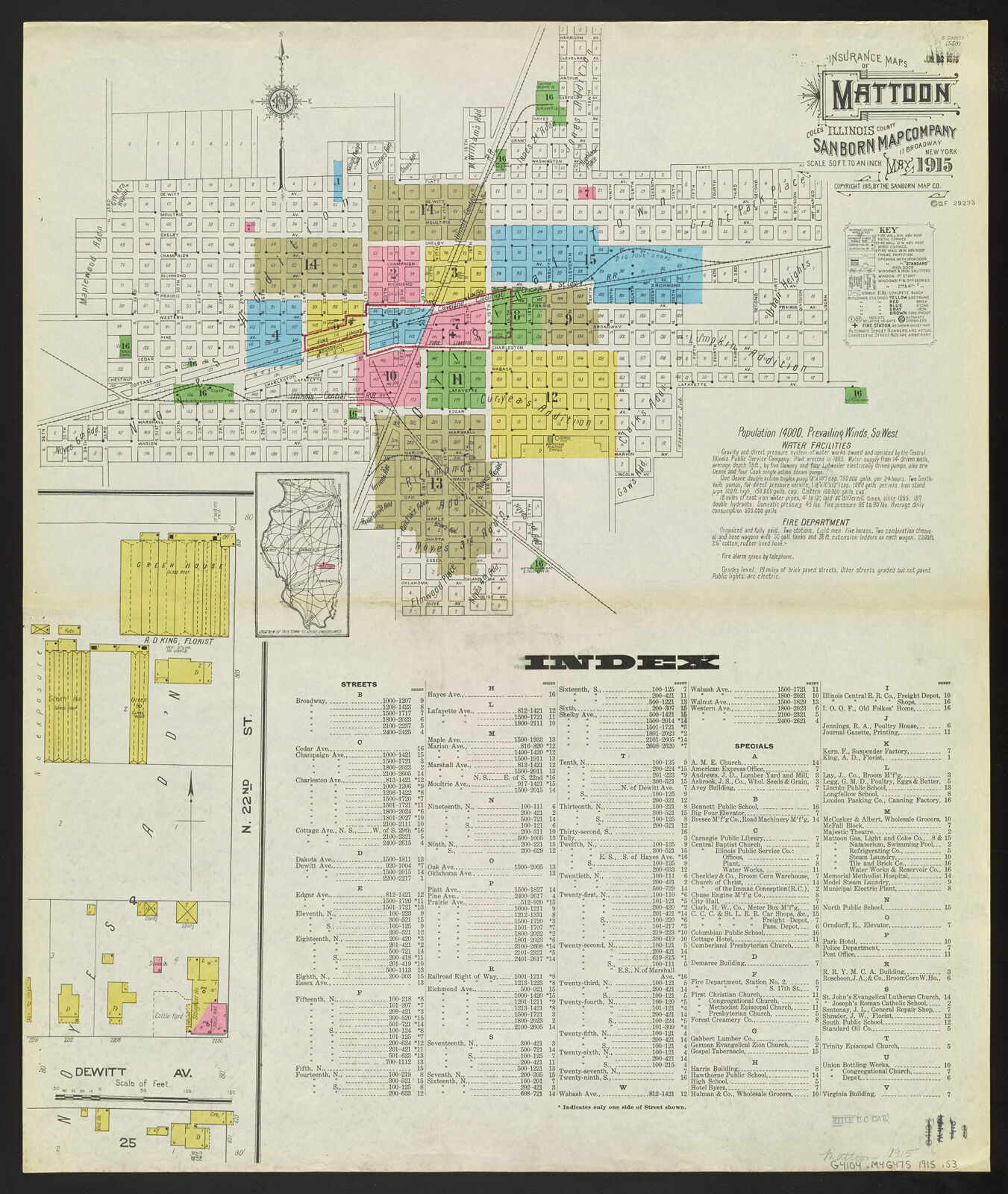 Insurance maps of Mattoon, Coles County, Illinois, May 1915 | Digital ...
