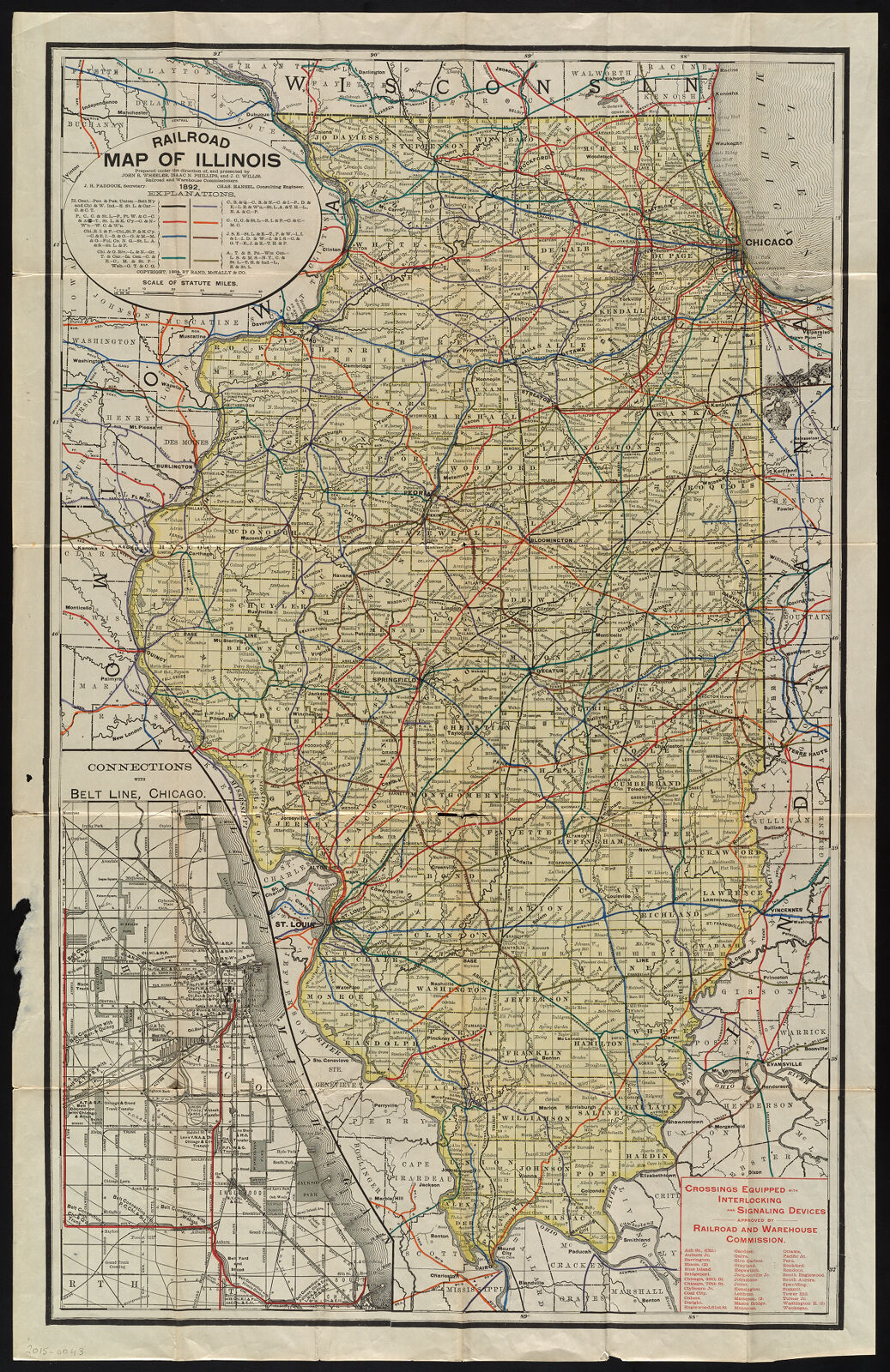 Railroad Map of Illinois, 1892 | Digital Collections at the University ...