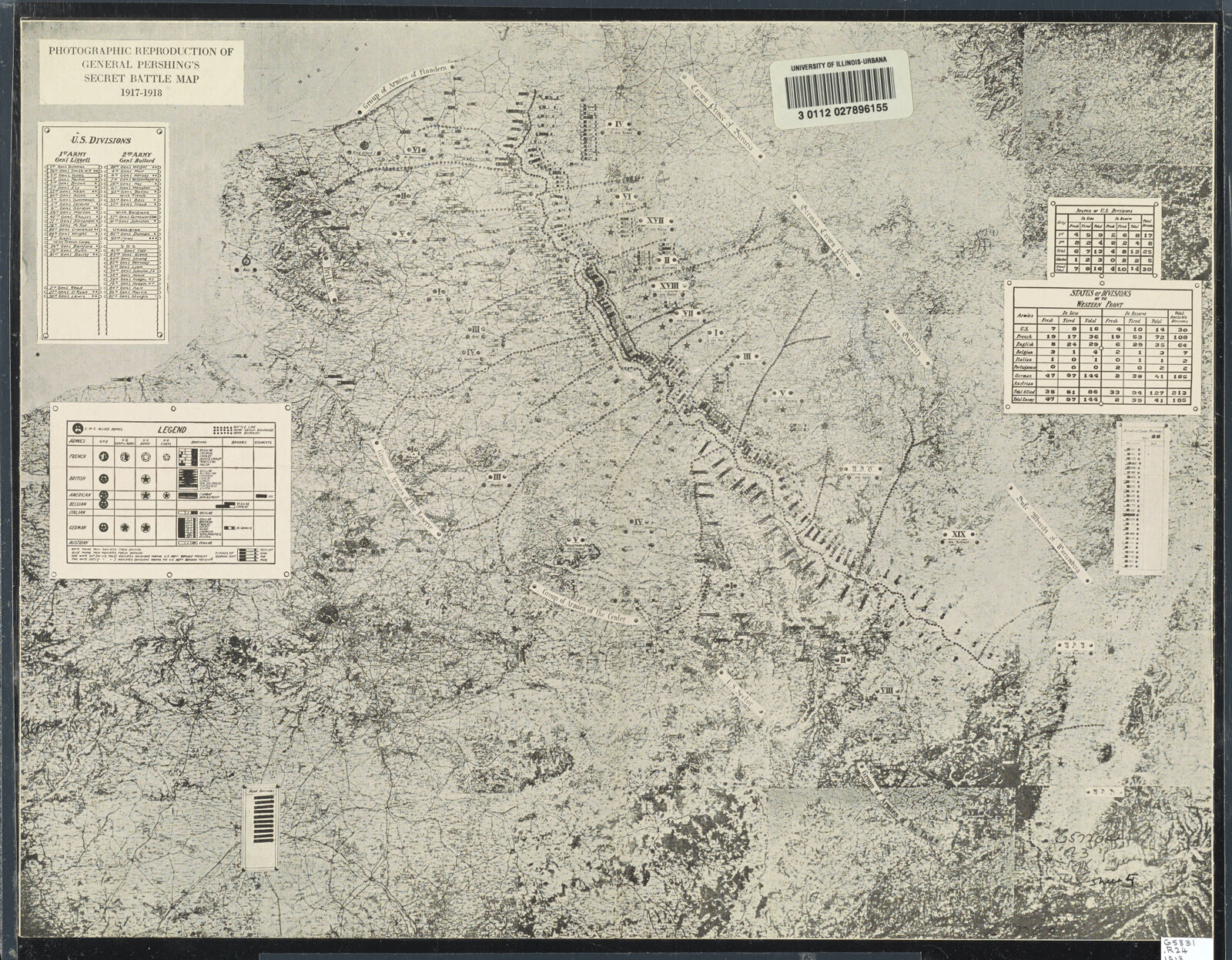 General John J. Pershing's combined order of battle map | Digital ...