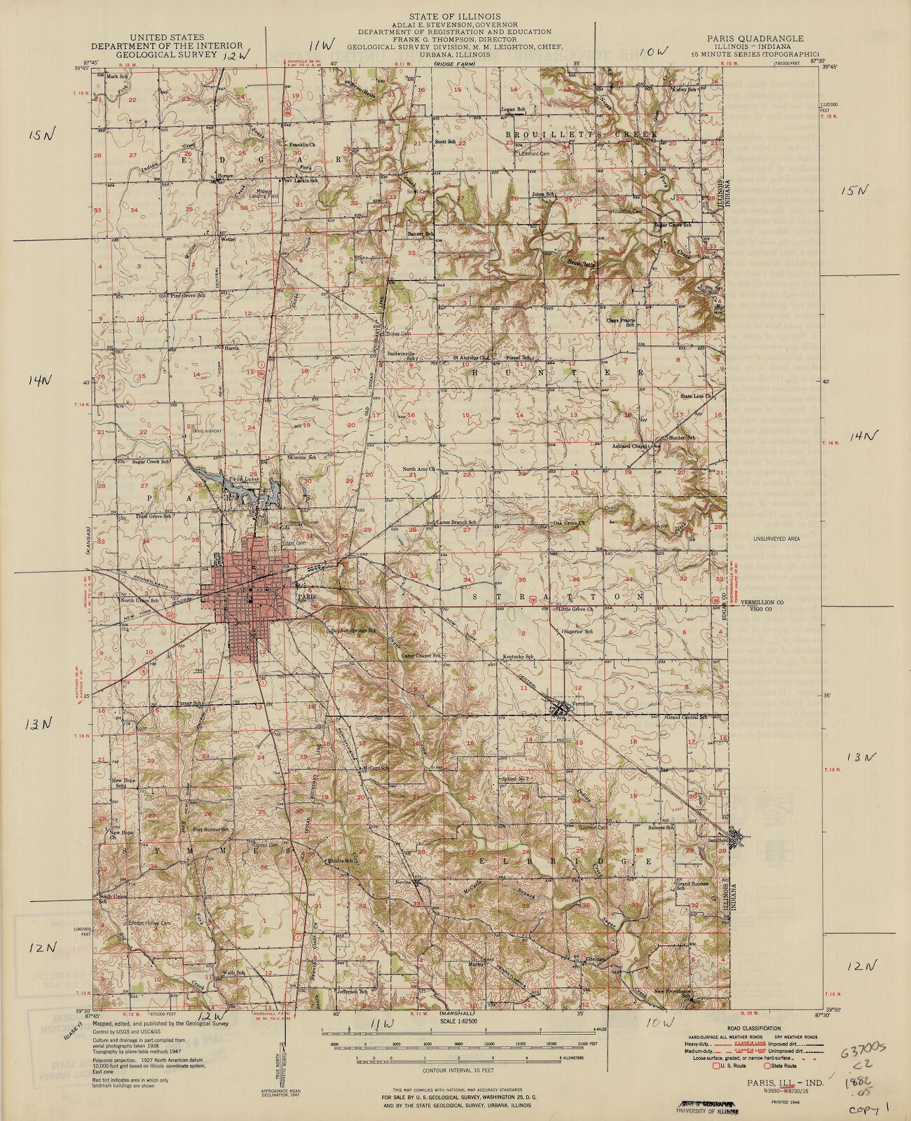 Paris quadrangle, Illinois-Indiana : 15 minute series | Digital ...