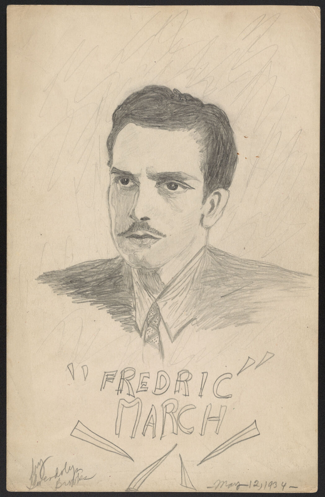 Frederic March, graphite drawing by Gwendolyn Brooks | Digital ...