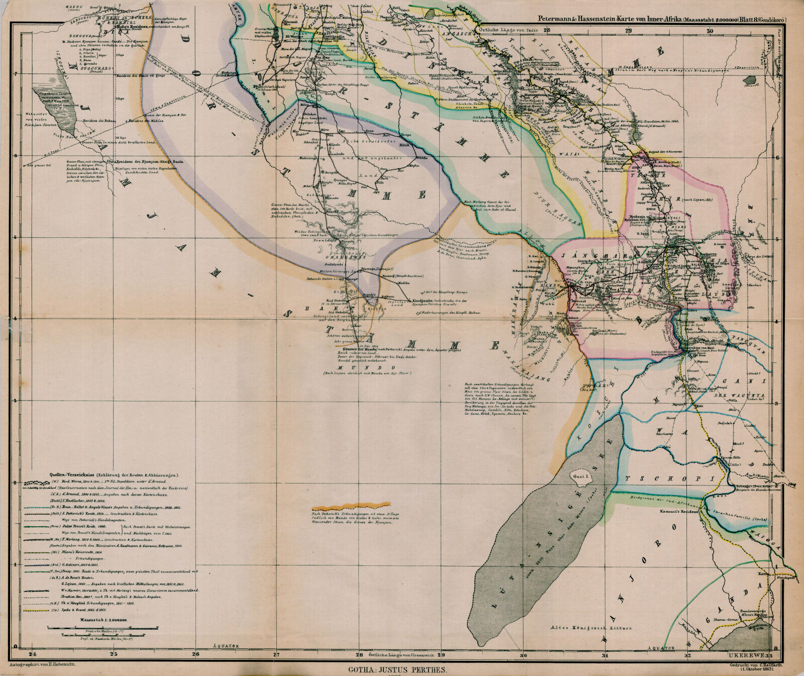 Gondókoró; Karte von Inner-Afrika | Digital Collections at the ...