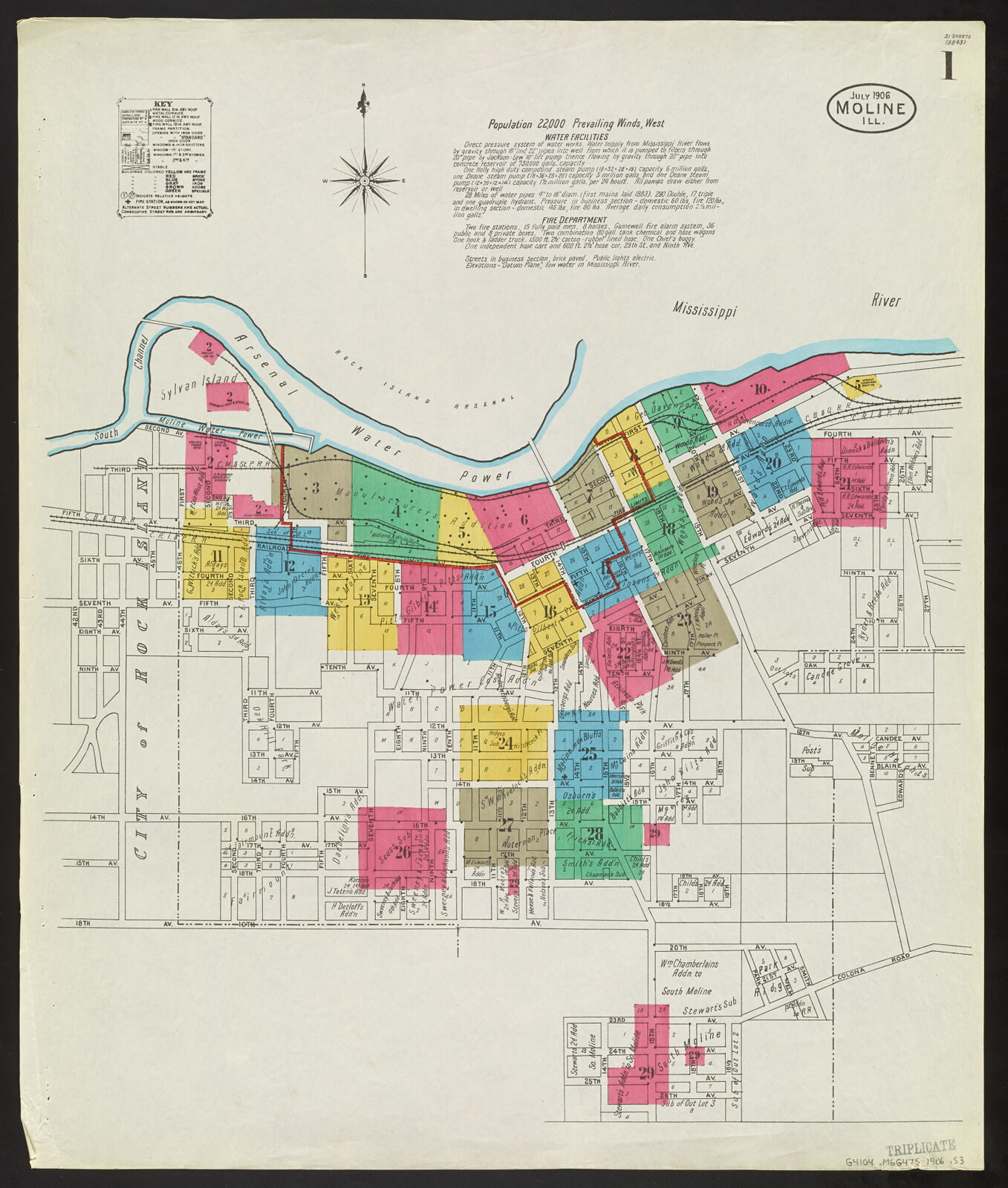 Insurance maps of Moline, Illinois, July 1906 | Digital Collections at ...