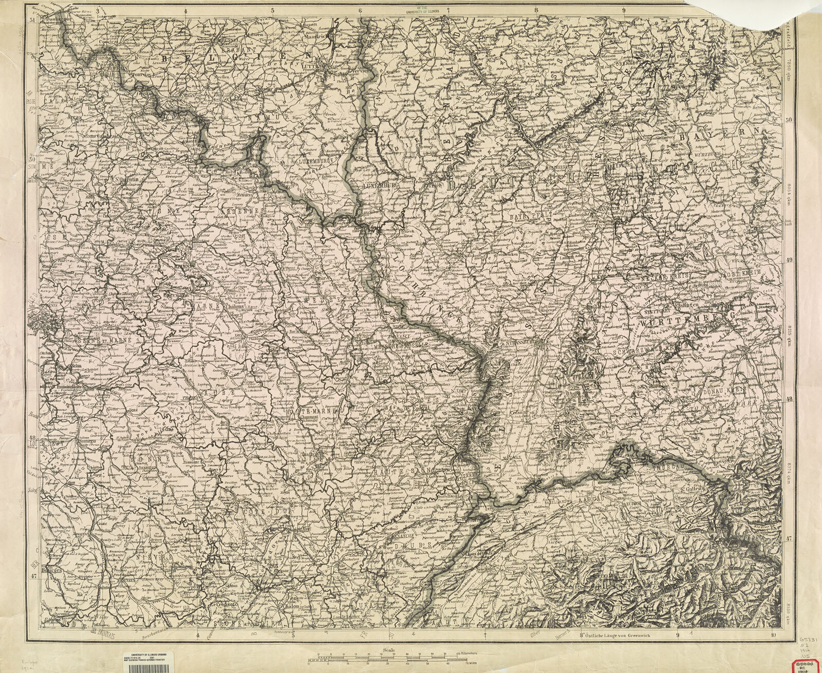 Map showing Franco-German frontier | Digital Collections at the ...