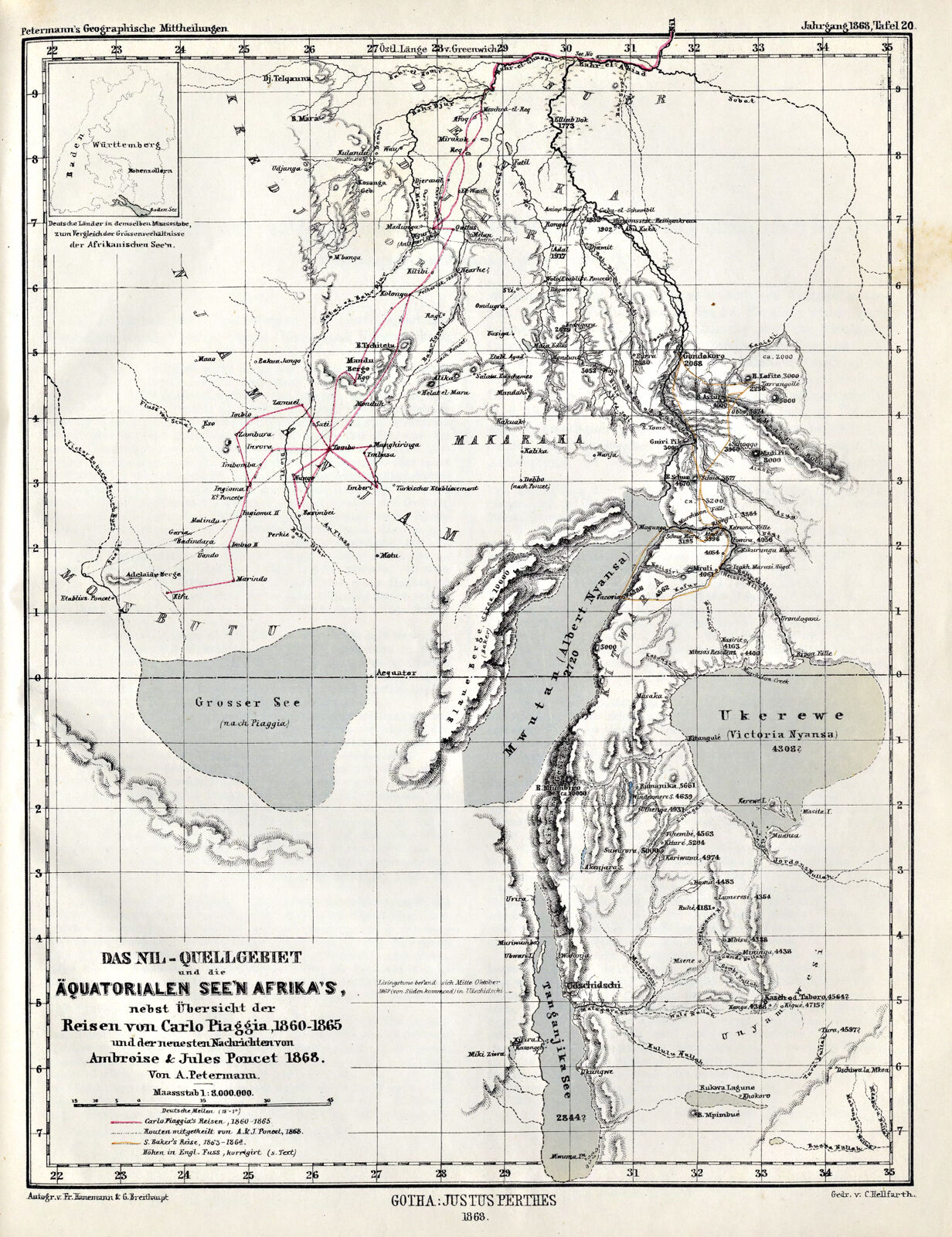 Das Nil-Quellgebiet und die Äquatorialen See'n Afrika's, nebst ...