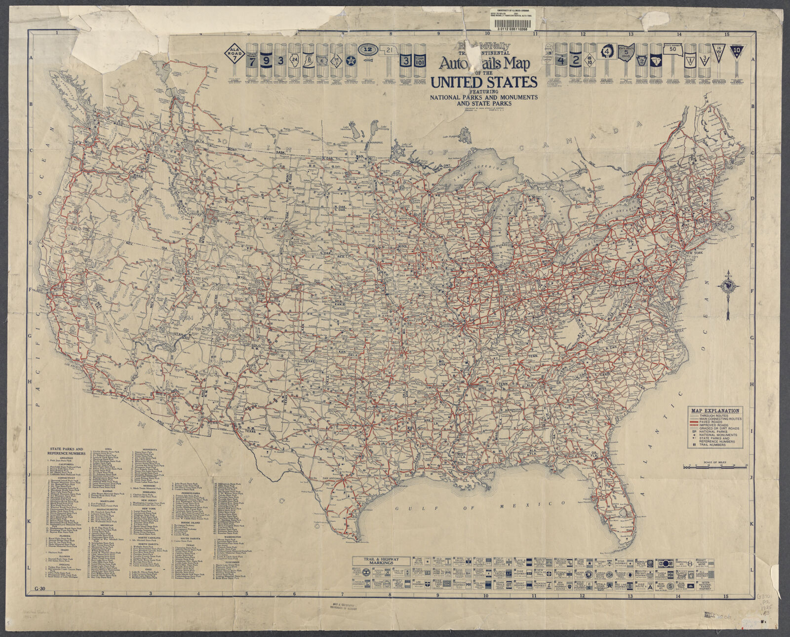 Rand McNally transcontinental auto trails map of the United States ...