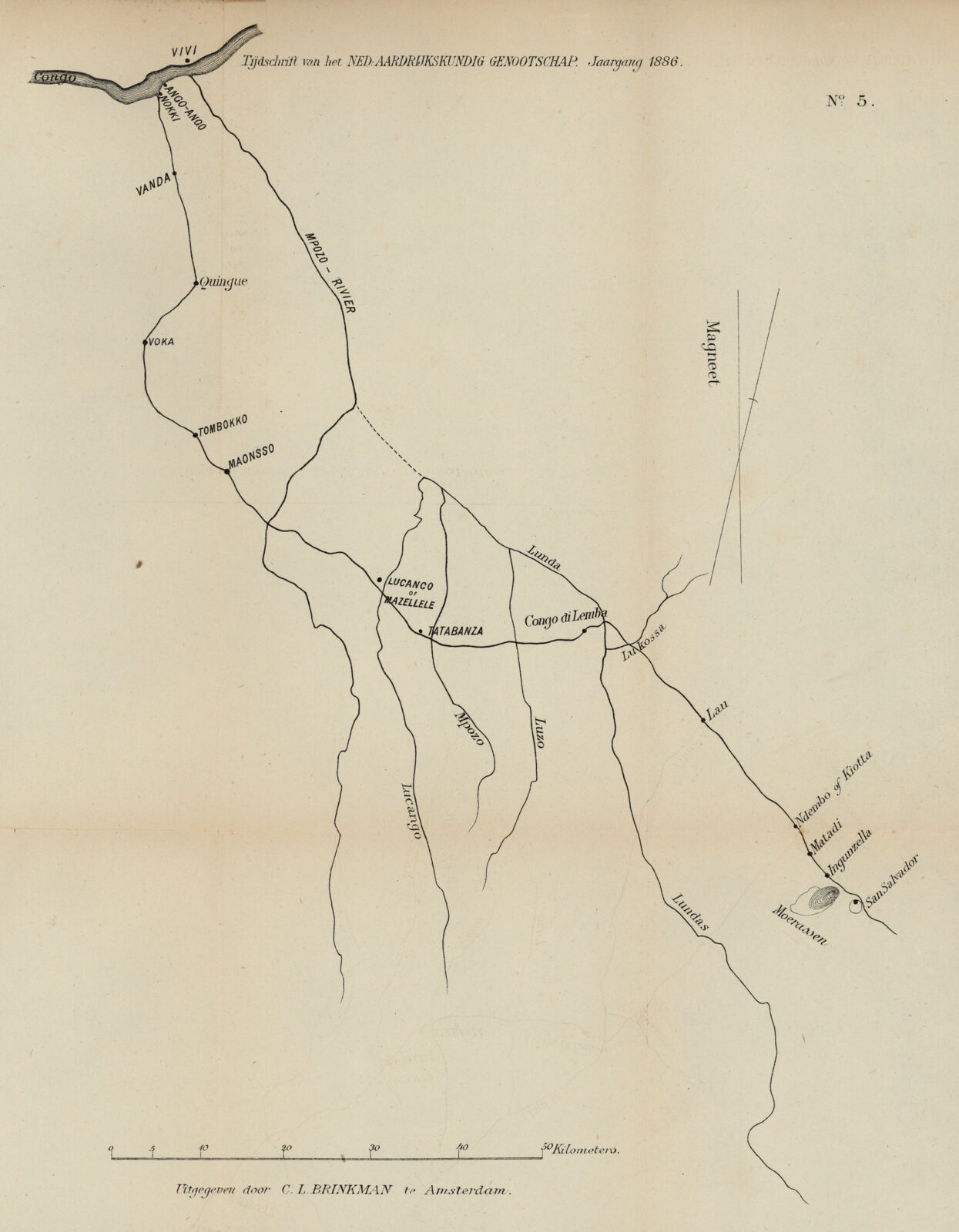 Map with tributaries to Congo River, Mpozo River | Digital Collections ...