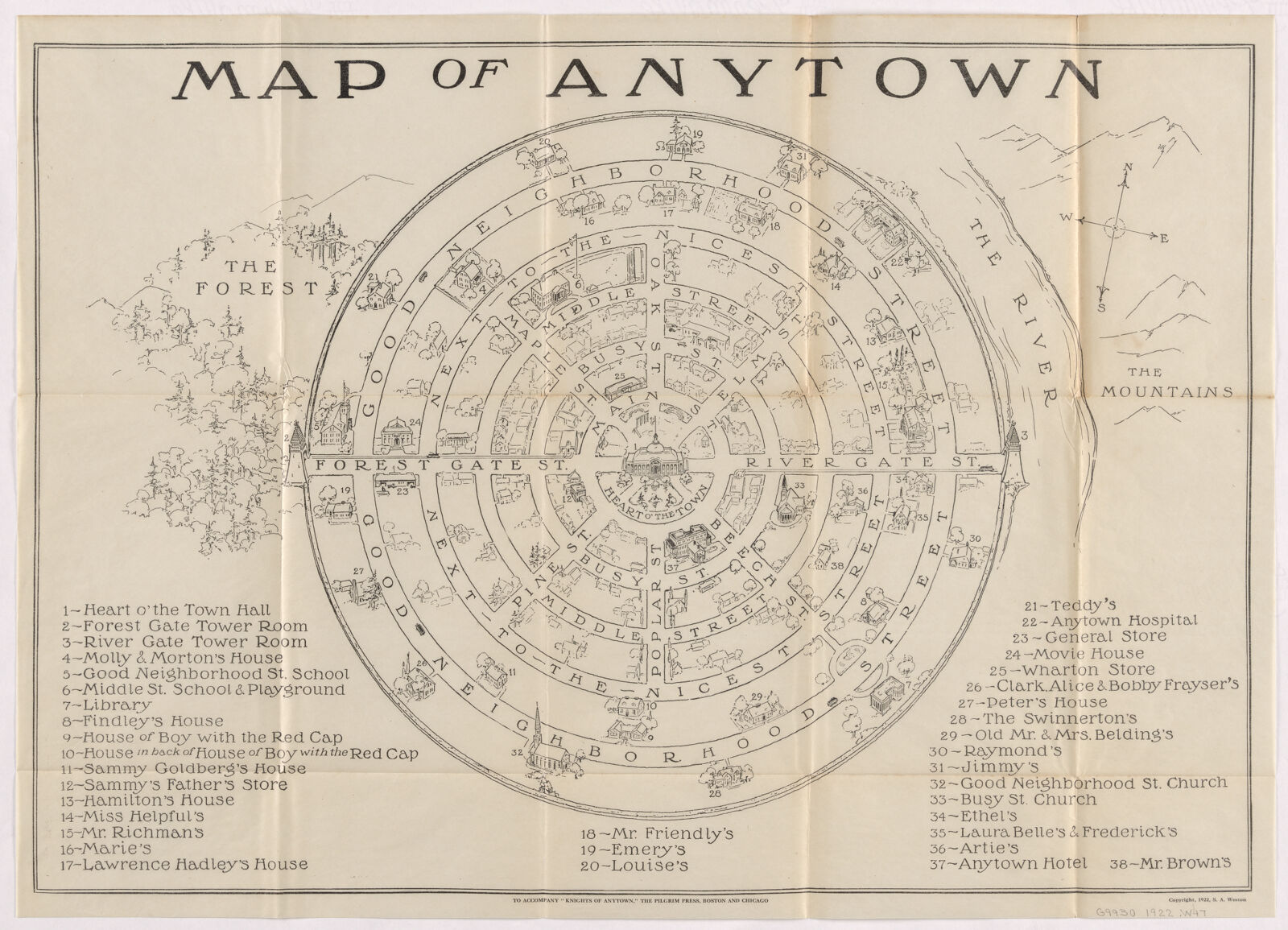 Map of Anytown / S.A. Weston | Digital Collections at the University of Illinois at Urbana ...