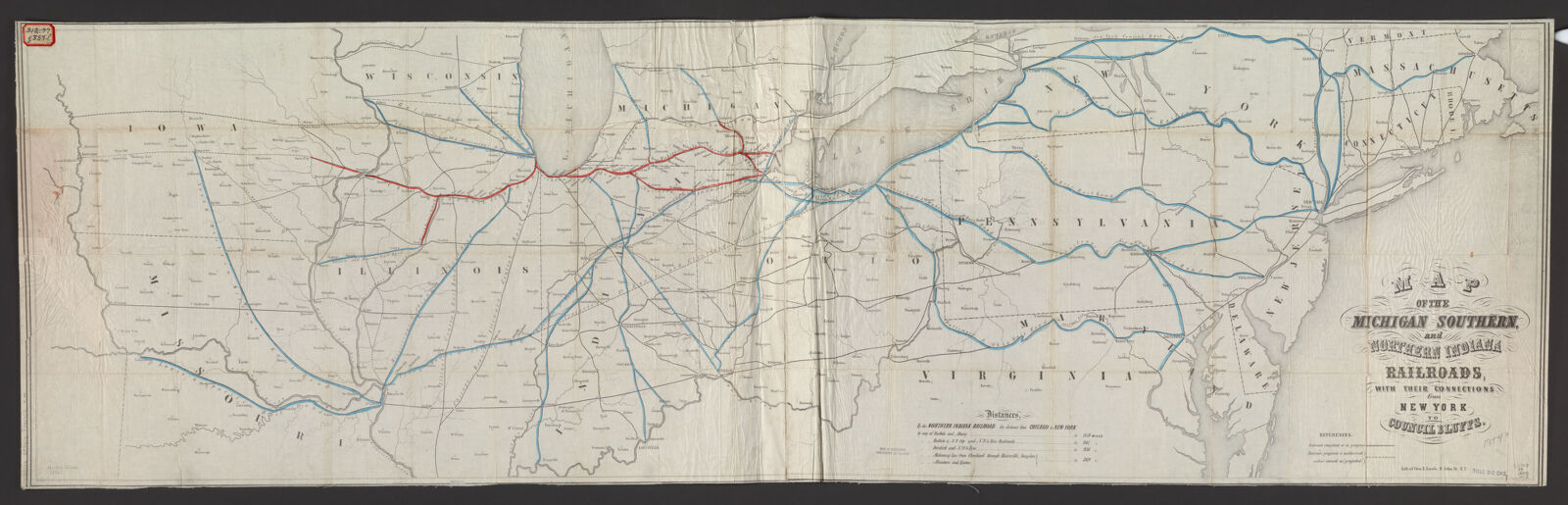 Map of the Michigan Southern and Northern Indiana railroads, with their ...