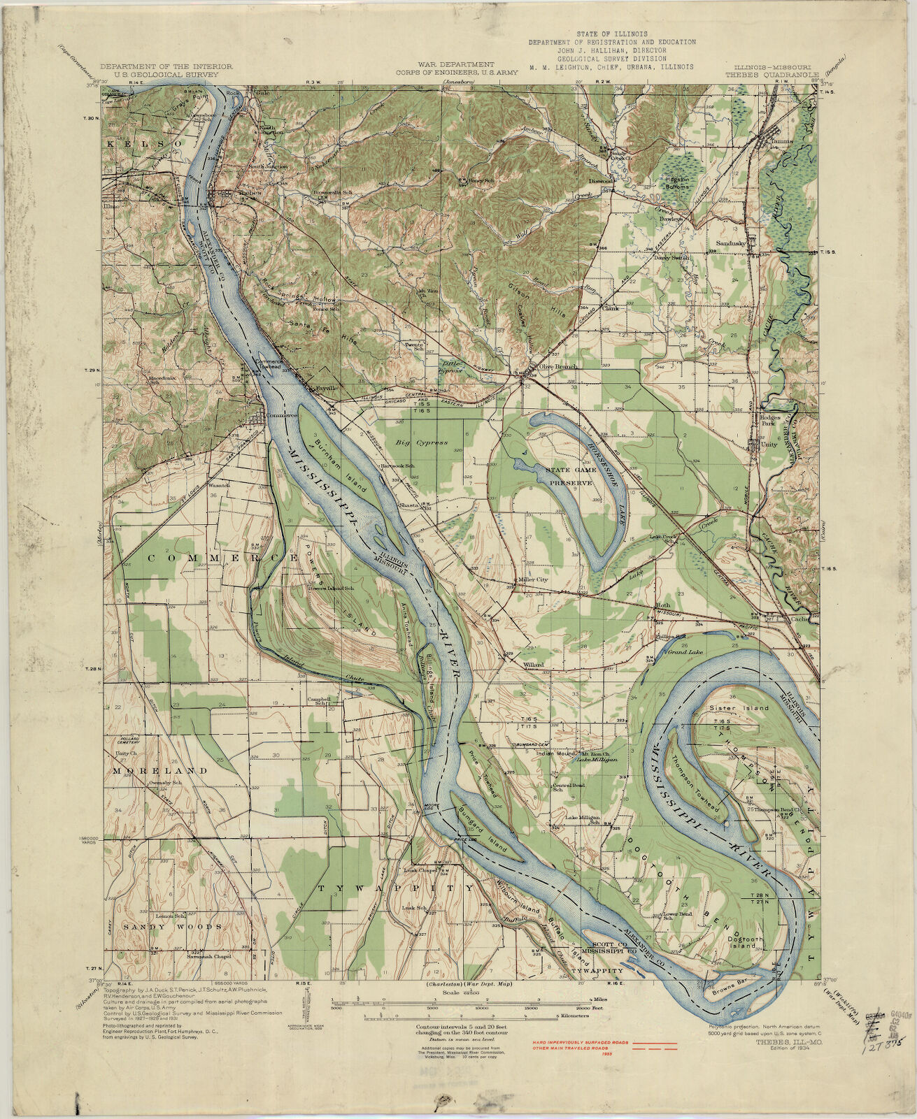 Illinois-Missouri, Thebes quadrangle | Digital Collections at the ...