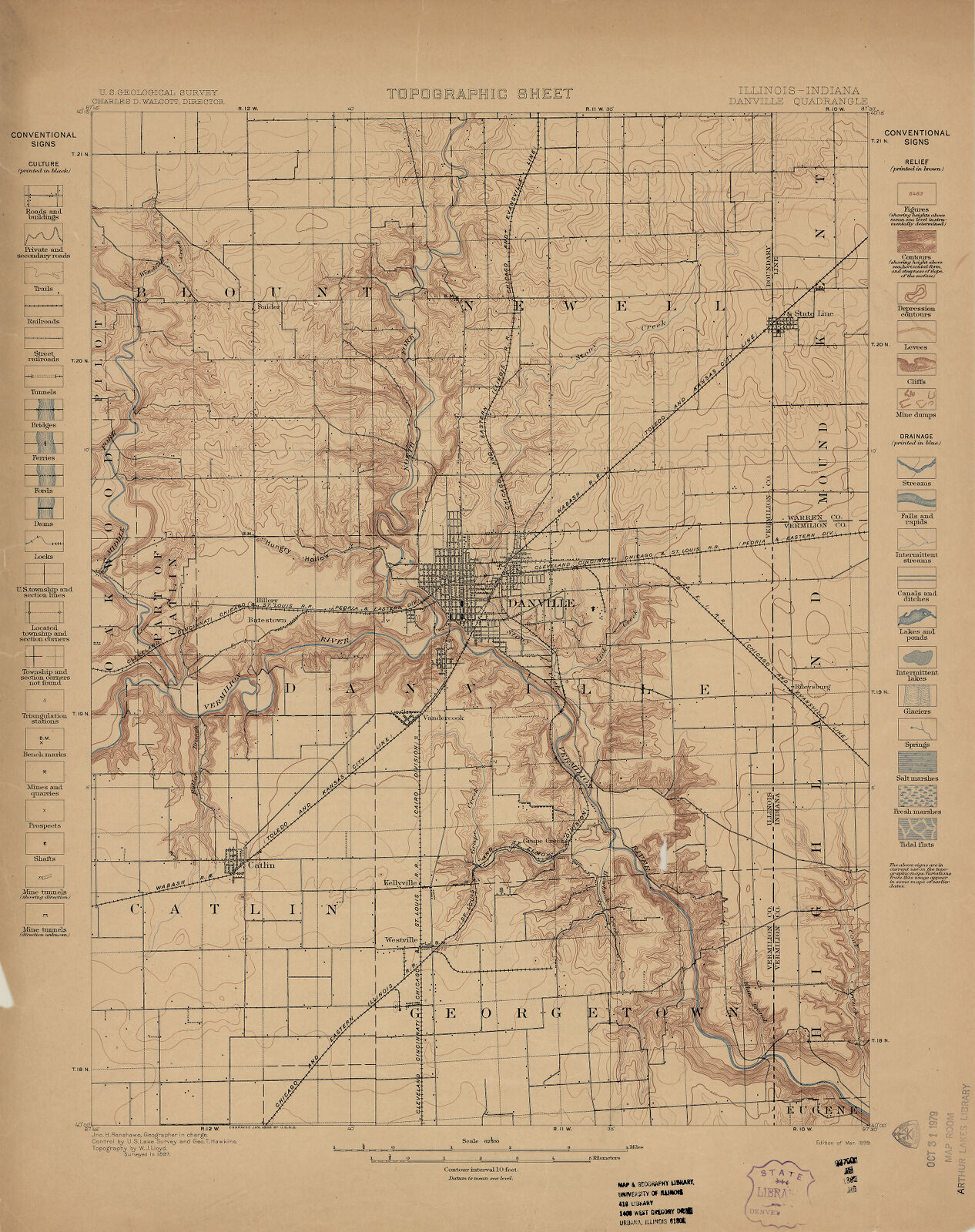 Illinois-Indiana, Danville quadrangle : topographic sheet | Digital ...