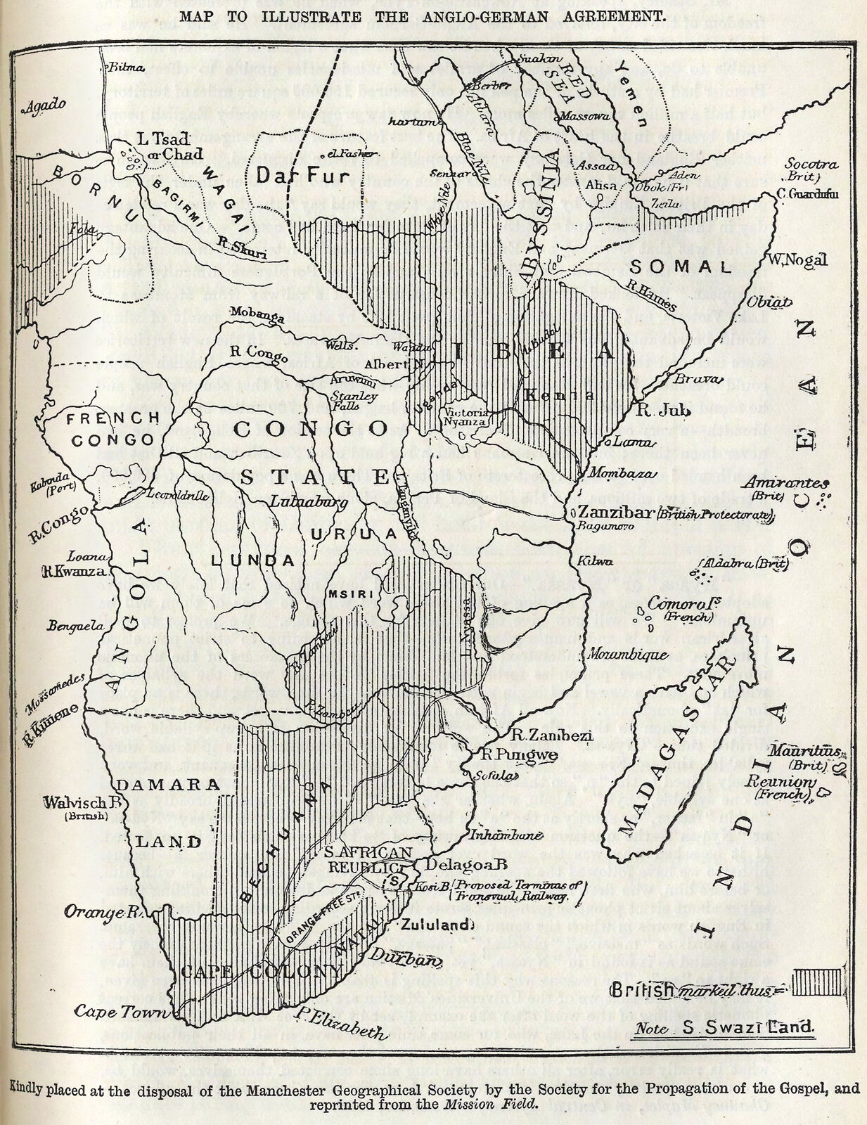 Map to Illustrate the Anglo-German Agreement | Digital Collections at ...