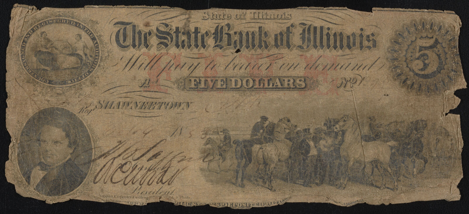 State Bank of Illinois Shawneetown bank note | Digital Collections at ...