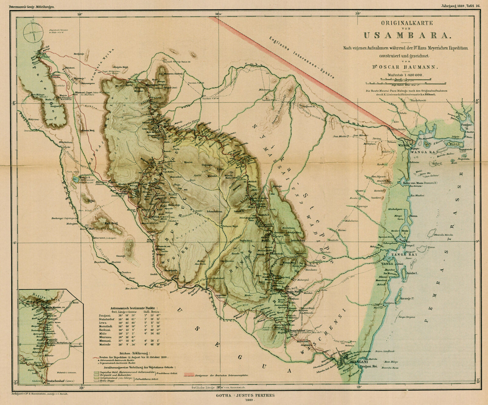 Originalkarte von Usambara… | Digital Collections at the University of ...