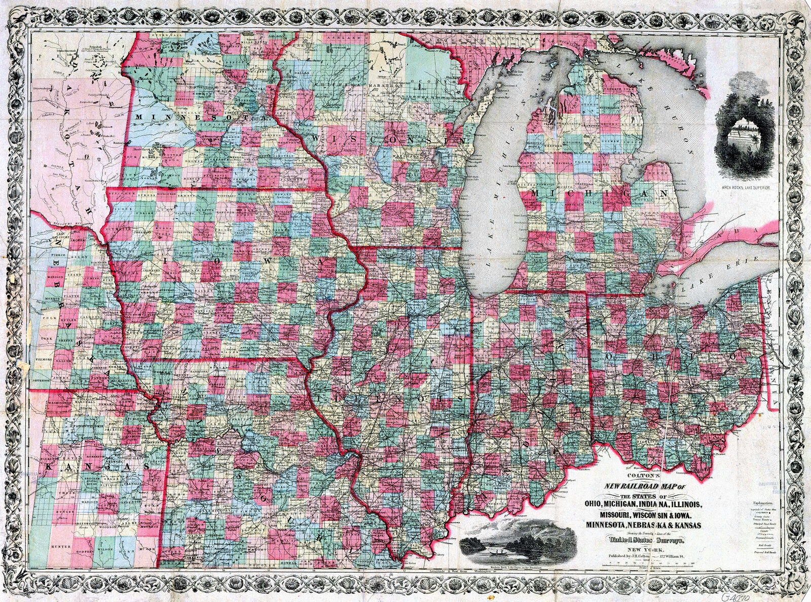 Colton's new railroad map of the states of Ohio, Michigan, Indiana ...