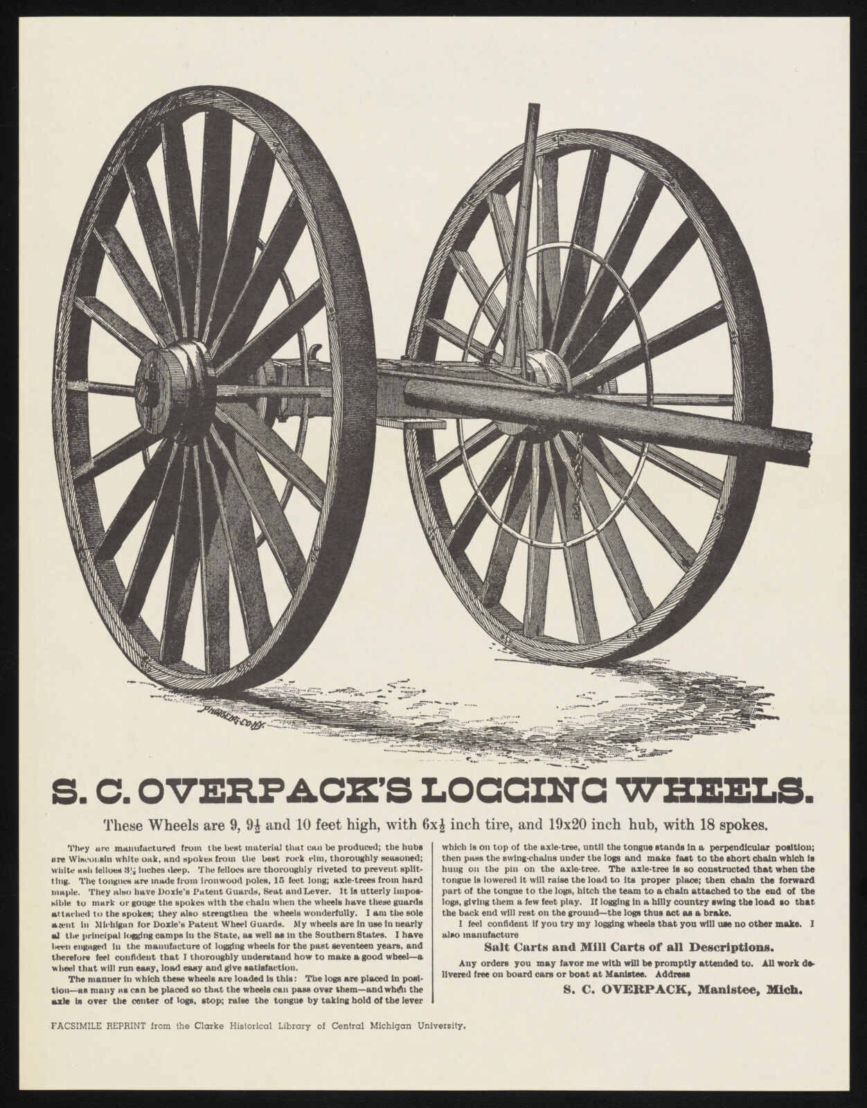 S.C. Overpack's Logging Wheels advertisement | Digital Collections at ...