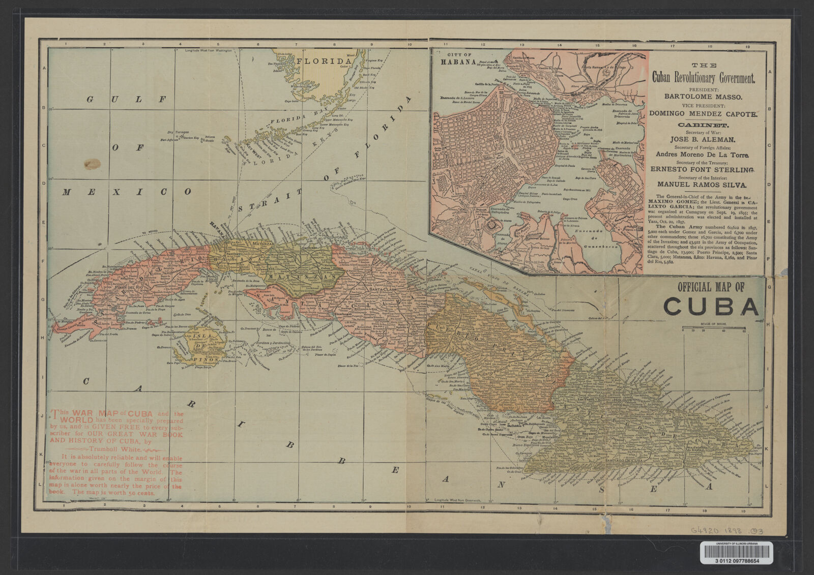 Official map of Cuba ; Map of the world, on Mercators projection ...