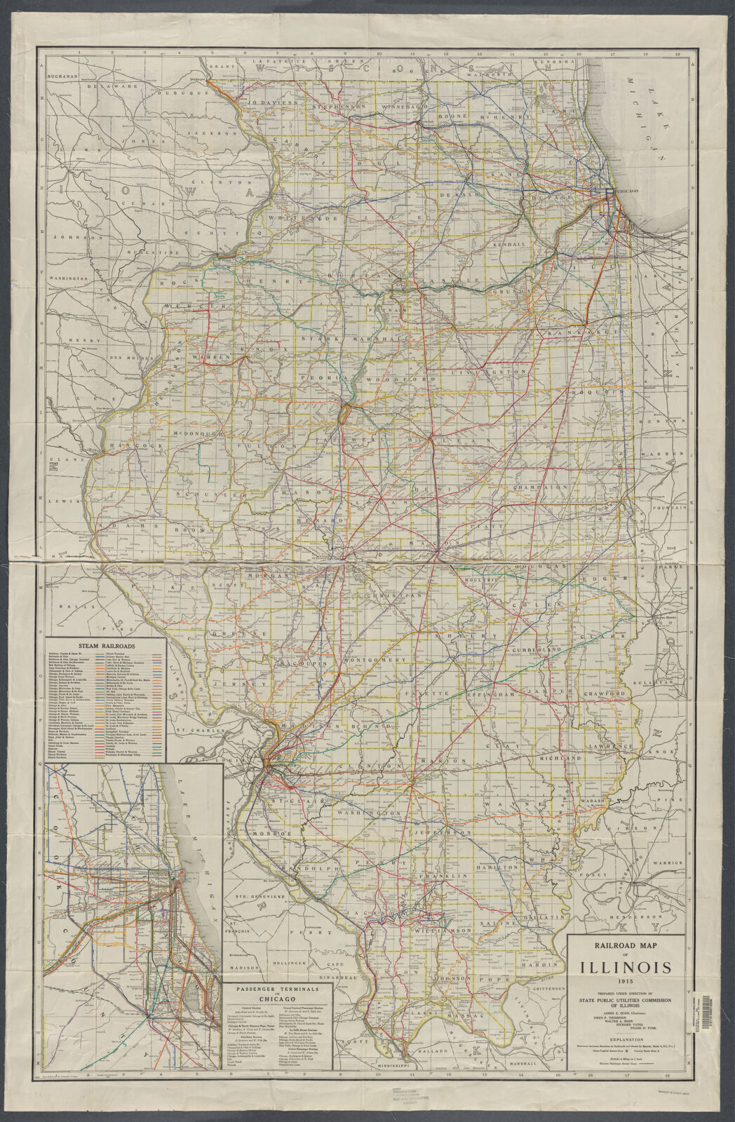 Railroad map of Illinois, 1915 / prepared under direction of State ...