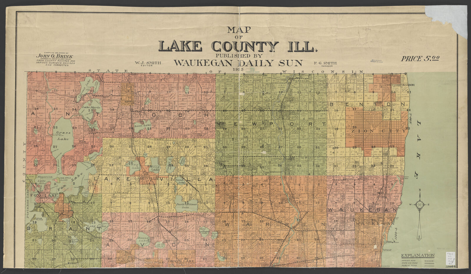 Map of Lake County, Ill. | Digital Collections at the University of ...