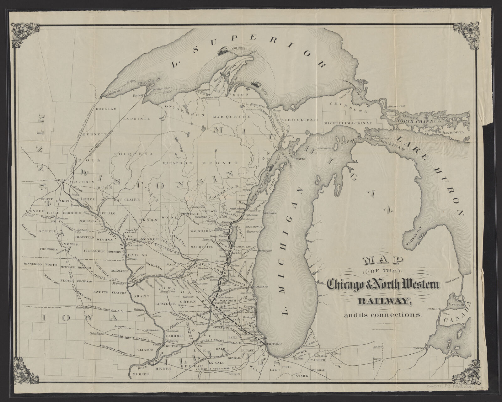 Map of the Chicago & North Western Railway, and its connections ...