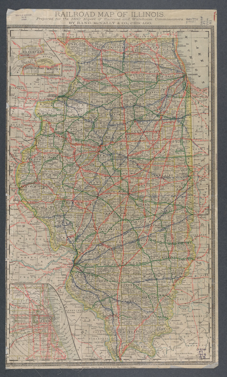 Railroad map of Illinois : prepared for the 1883 Report of Railroad and ...
