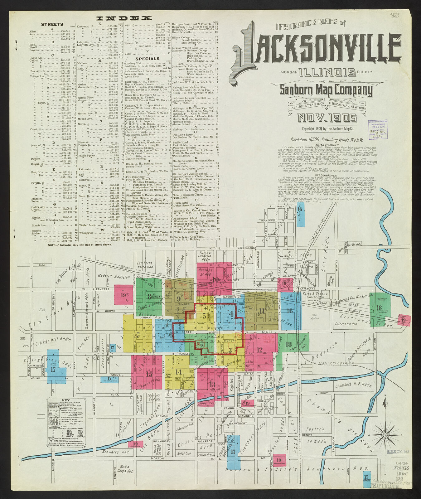 Insurance maps of Jacksonville, Morgan County, Illinois, Nov. 1905 ...