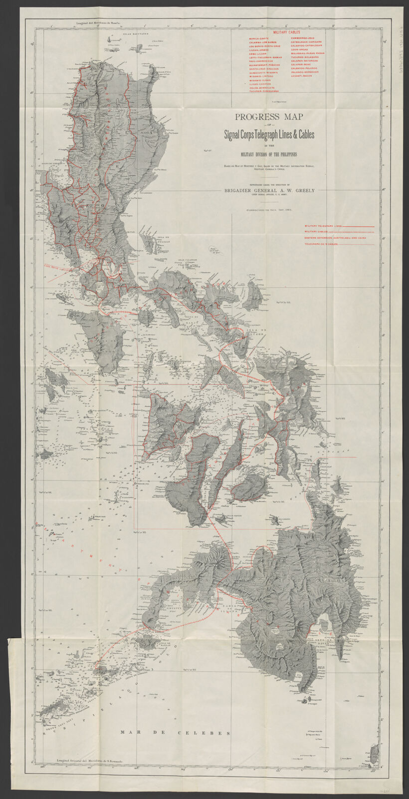Progress map of Signal Corps telegraph lines & cables in the military ...