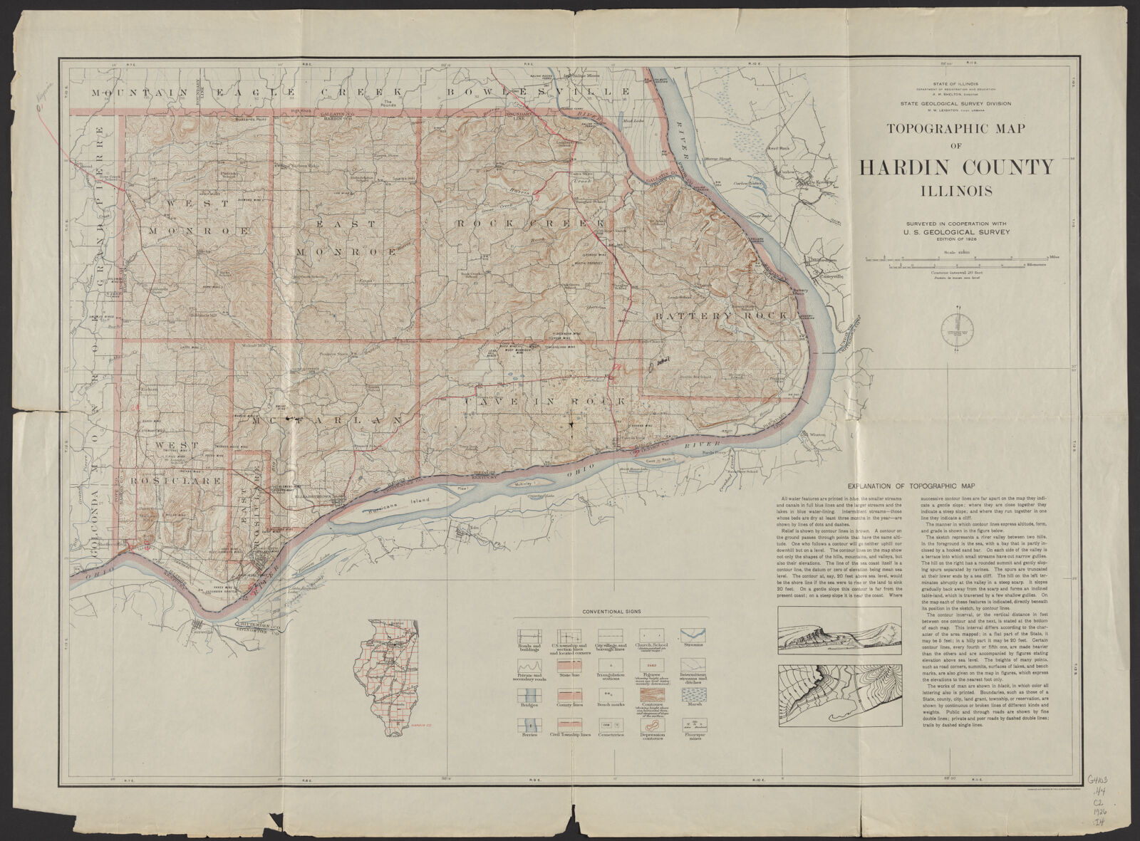 Topographic map of Hardin County, Illinois | Digital Collections at the University of Illinois ...